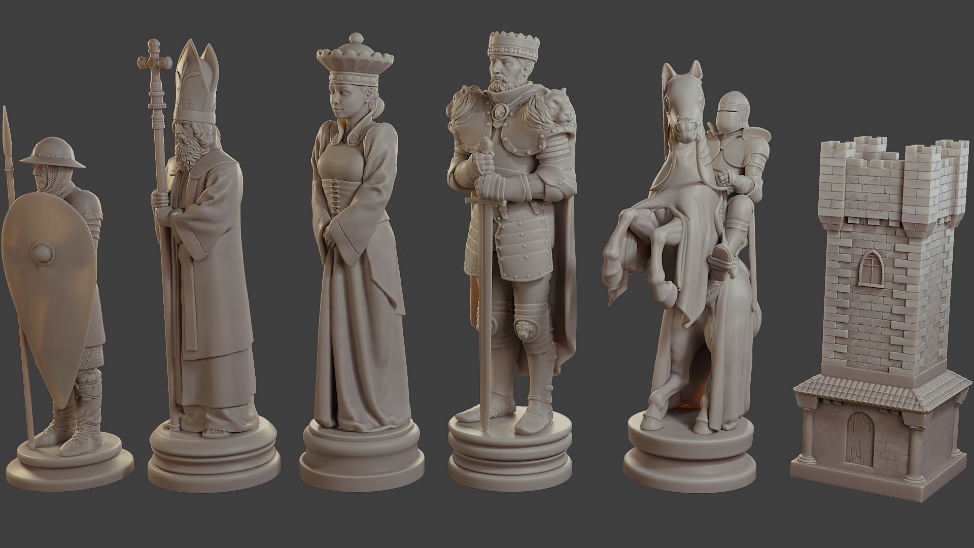 3D Model Medieval Crusader Chess Set MCCHS 1 - TurboSquid 2331827