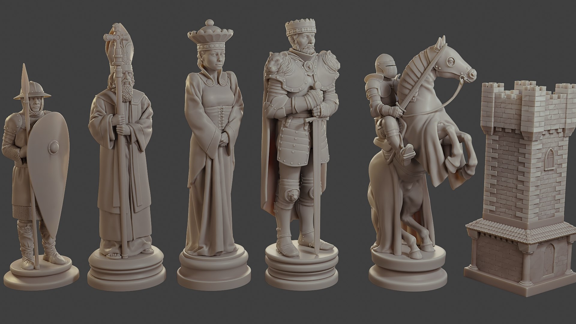 3D Model Medieval Crusader Chess Set MCCHS 1 - TurboSquid 2331827