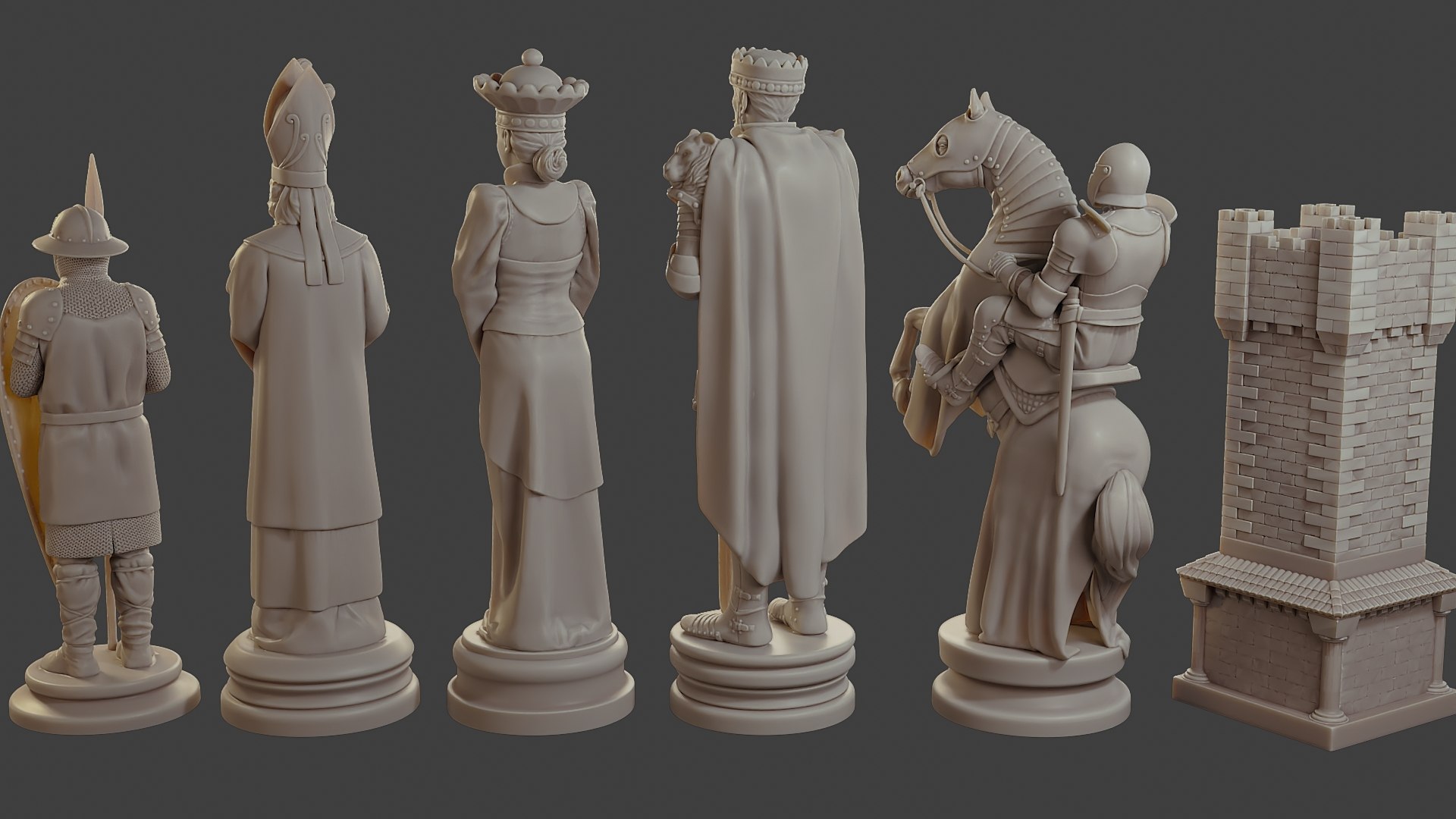 3D Model Medieval Crusader Chess Set MCCHS 1 - TurboSquid 2331827