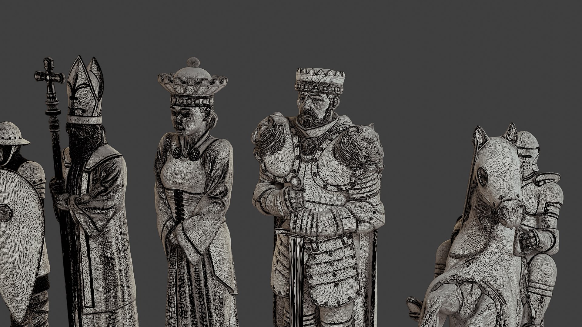 3D Model Medieval Crusader Chess Set MCCHS 1 - TurboSquid 2331827