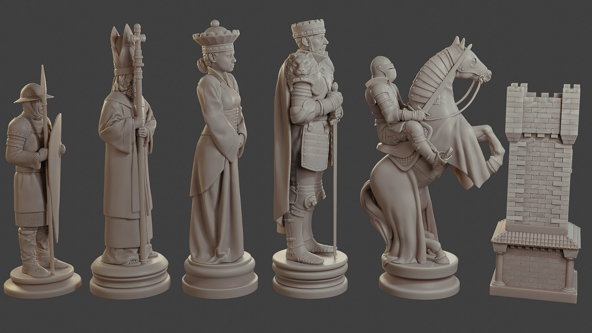 3D Model Medieval Crusader Chess Set MCCHS 1 - TurboSquid 2331827