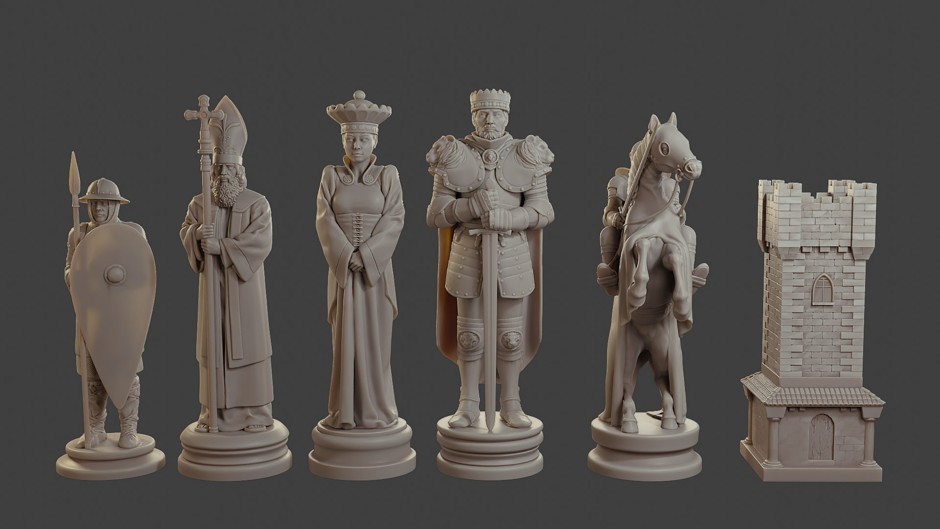3D Model Medieval Crusader Chess Set MCCHS 1 - TurboSquid 2331827