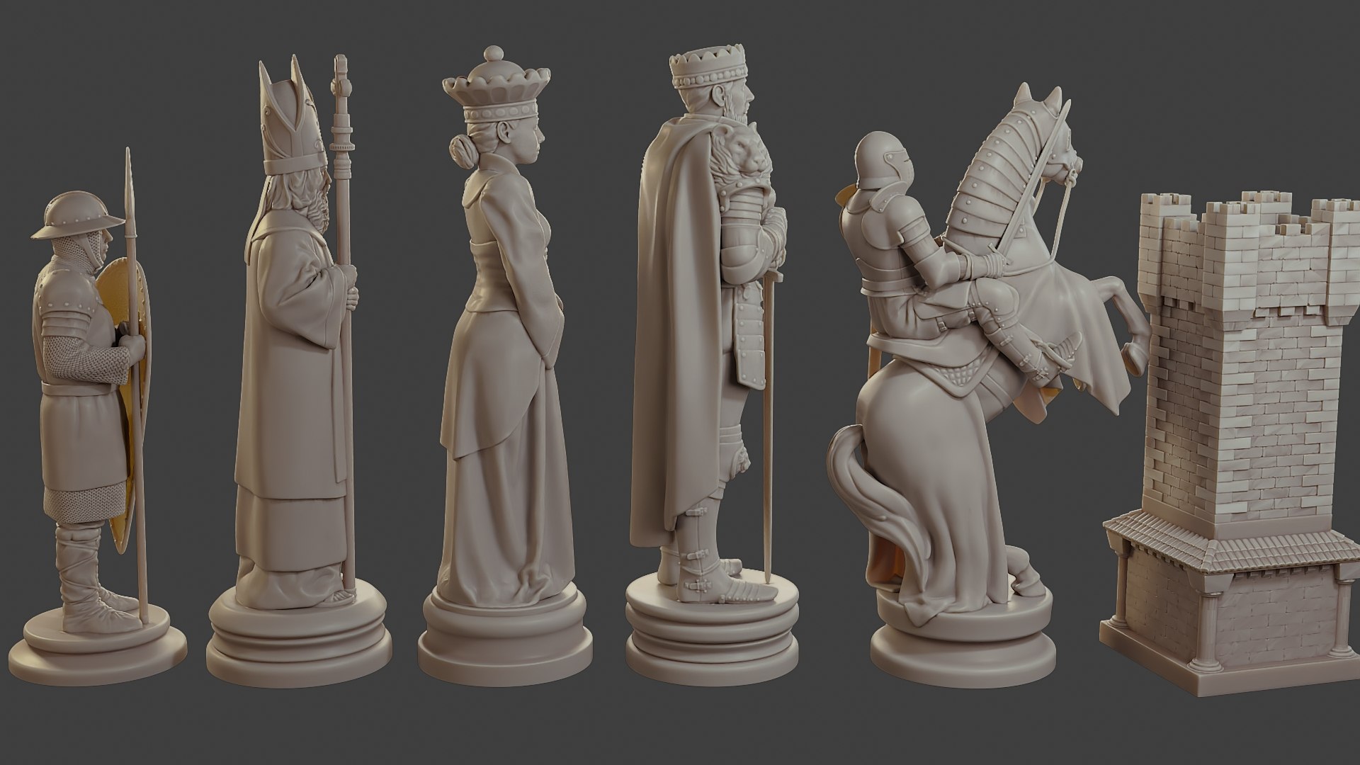 3D Model Medieval Crusader Chess Set MCCHS 1 - TurboSquid 2331827