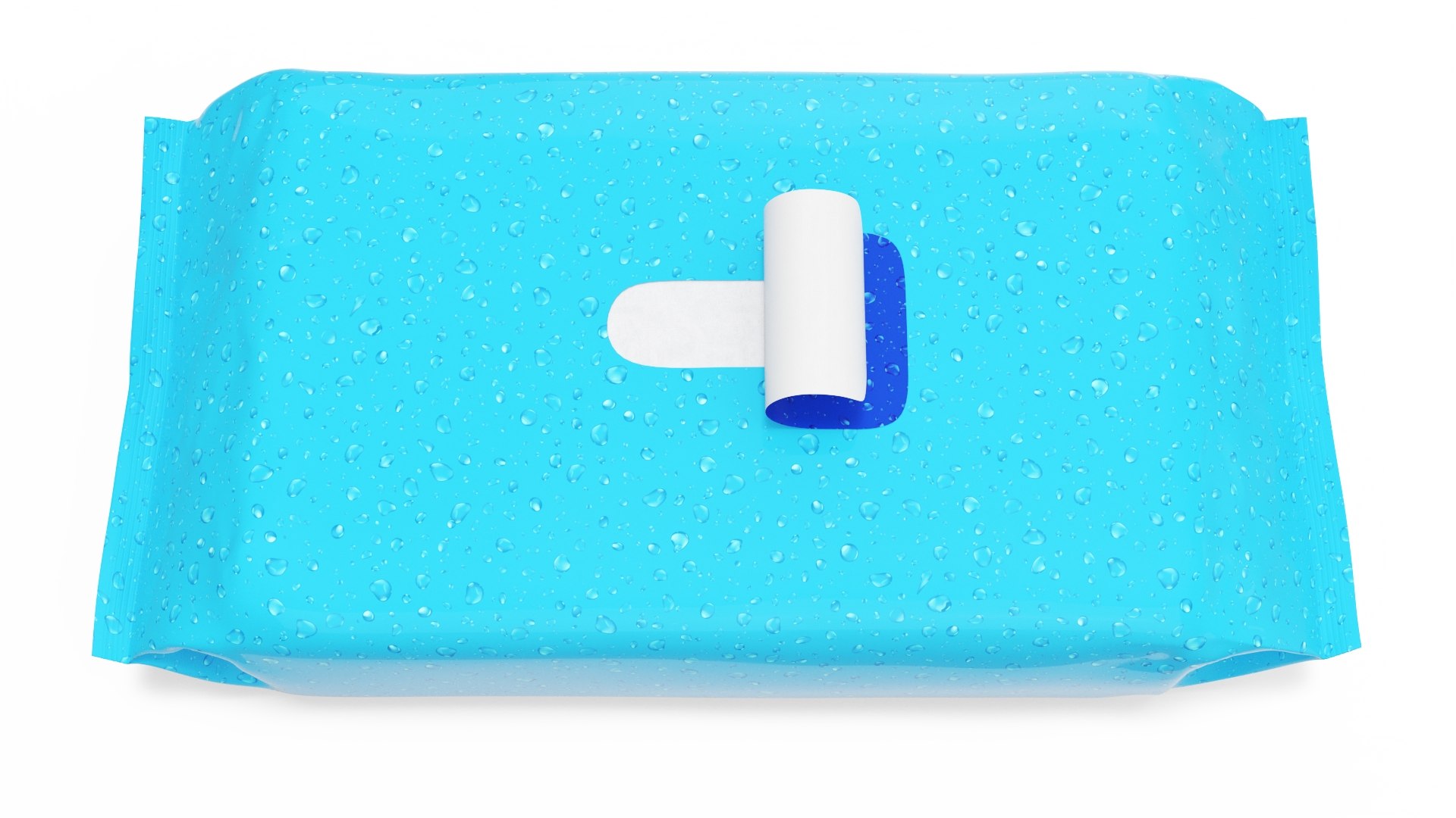 3D Opened Blue Package Of Wet Wipes - TurboSquid 2230734