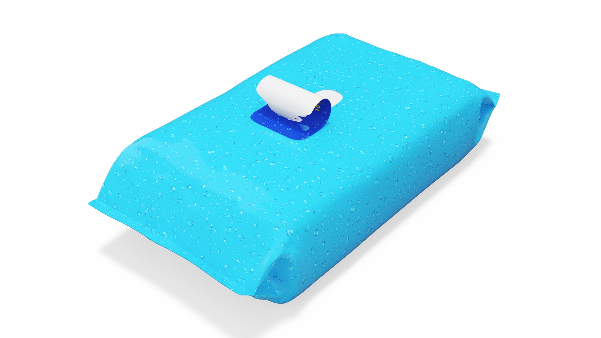 3D Opened Blue Package Of Wet Wipes - TurboSquid 2230734