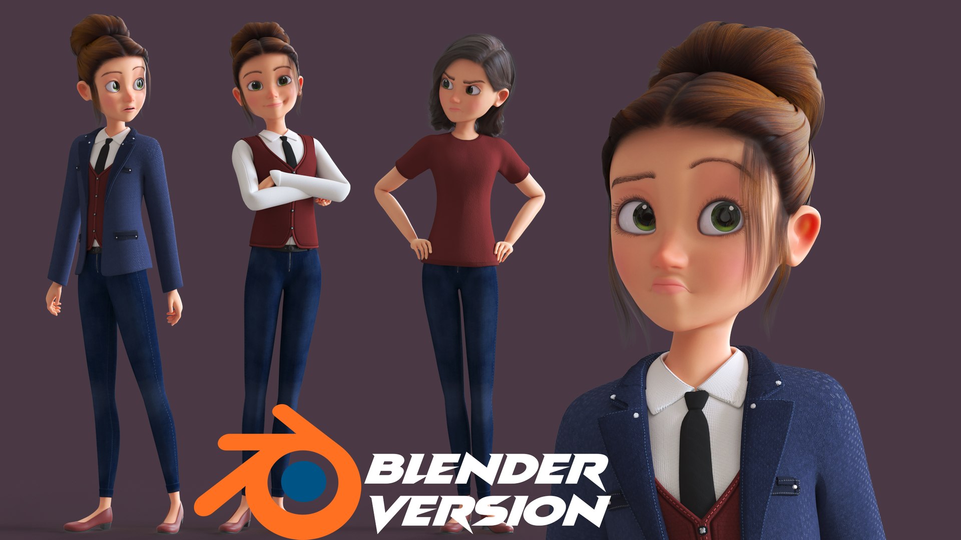 CARTOON MOTHER 3 - Rigged WOMAN - Blender Version 3D model - TurboSquid ...