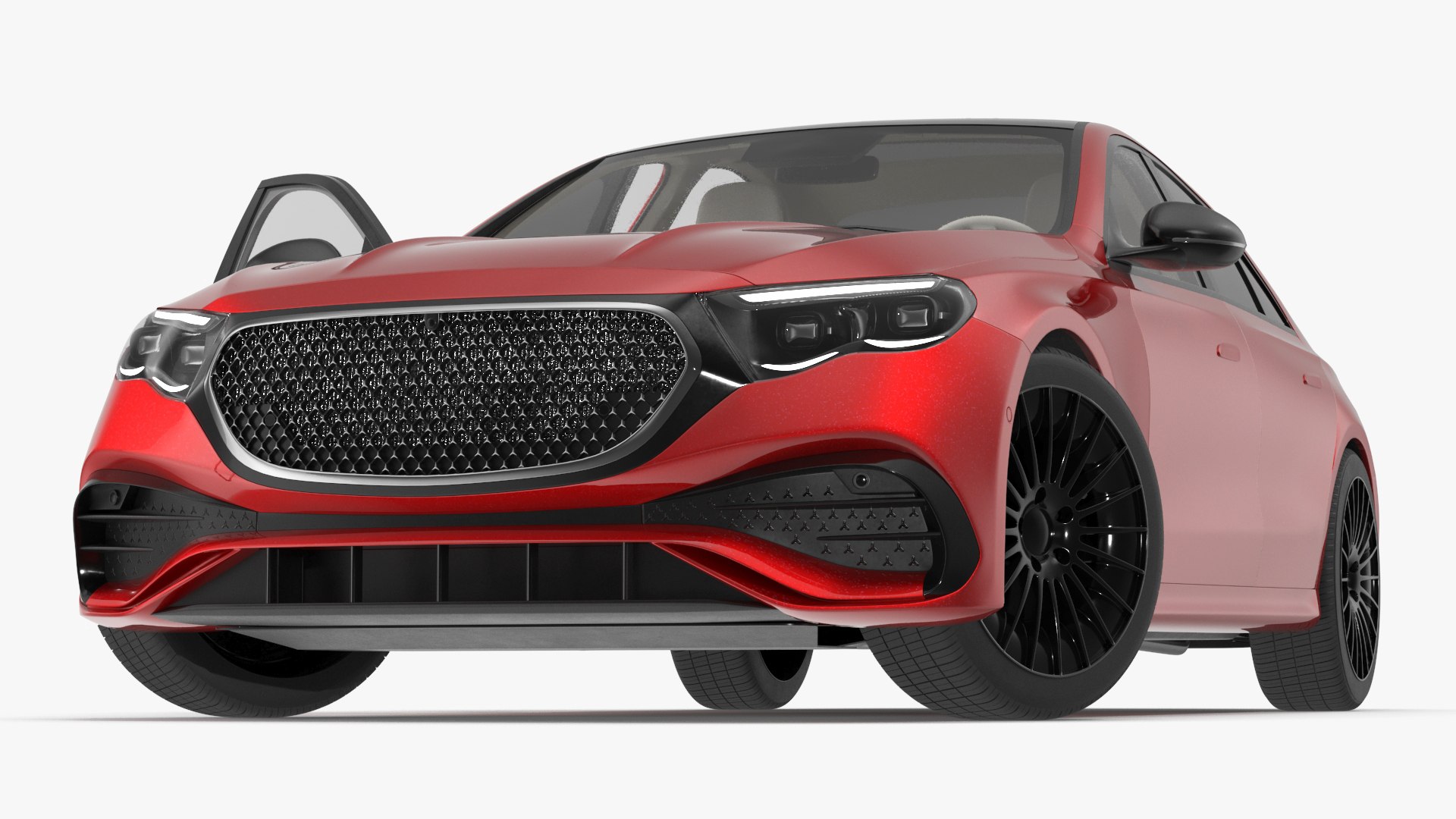 3D model Luxury Car Red Sedan Rigged for Maya - TurboSquid 2115343