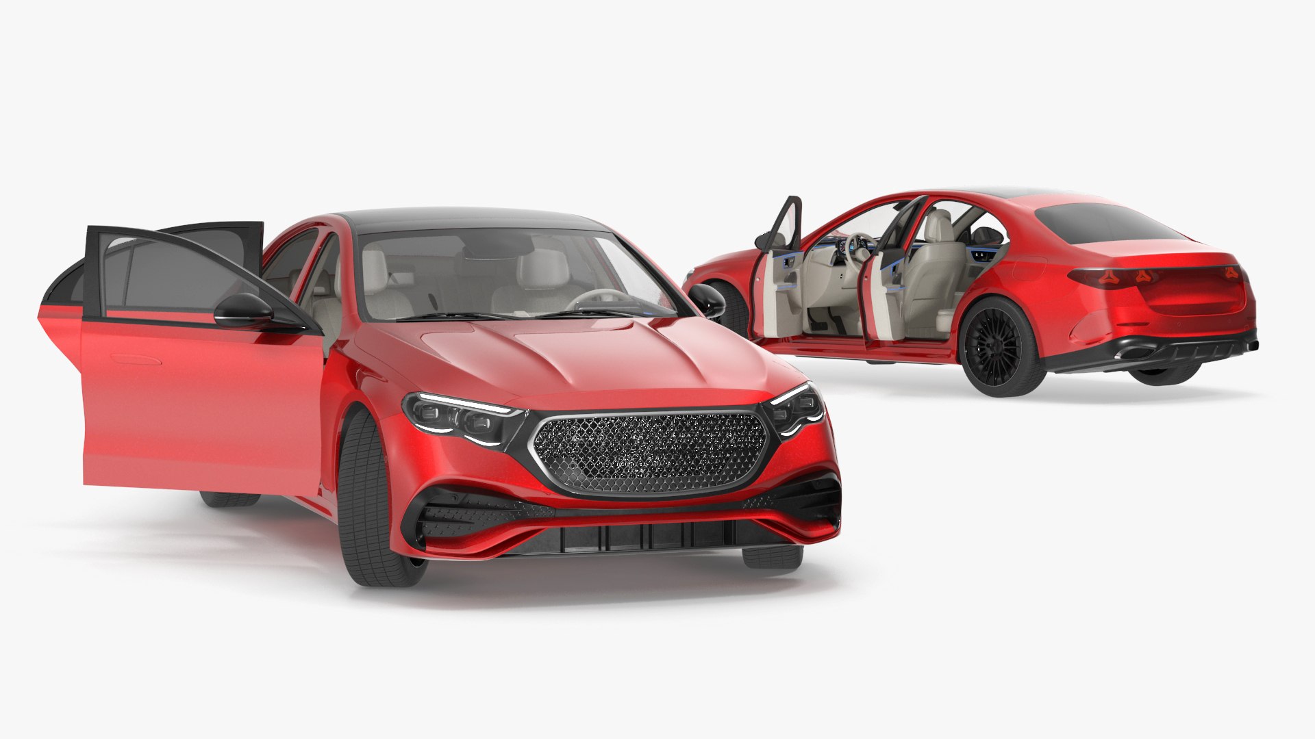 3D model Luxury Car Red Sedan Rigged for Maya - TurboSquid 2115343