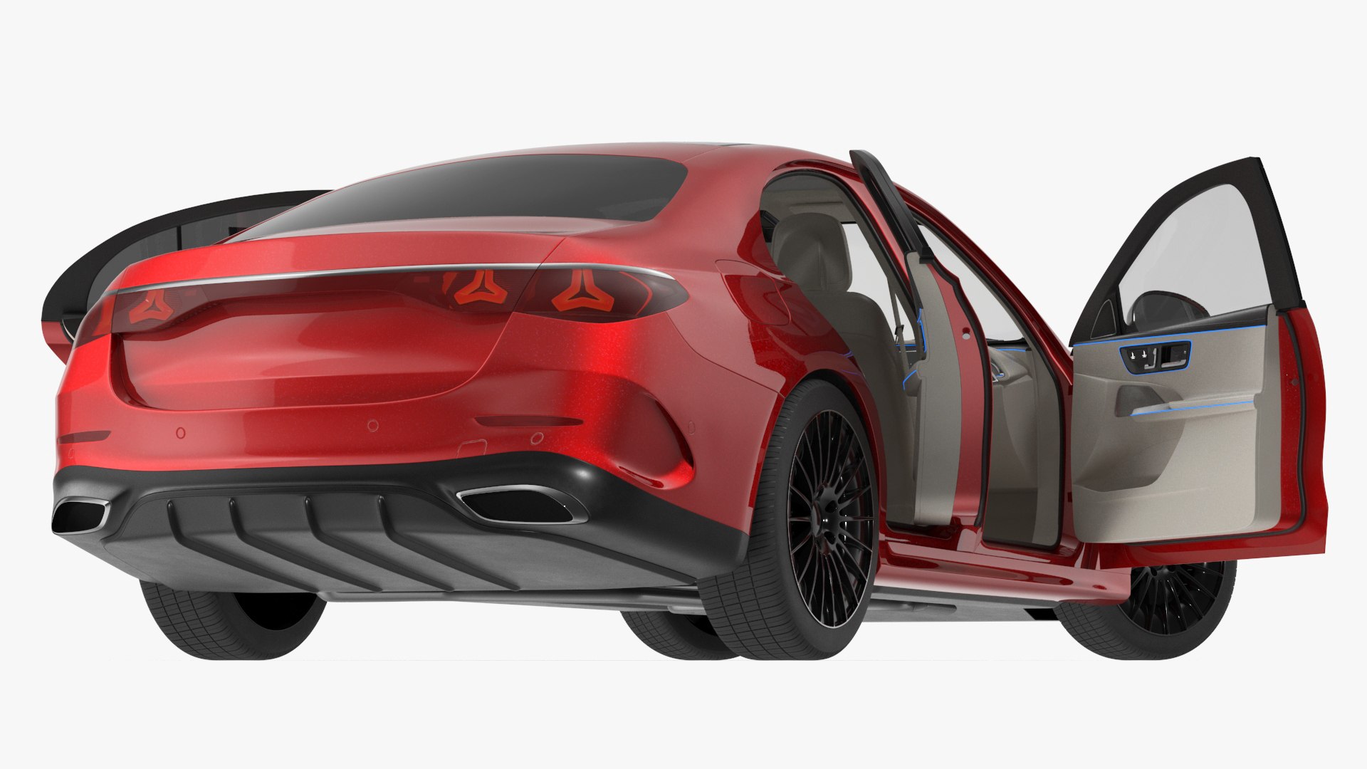 3D model Luxury Car Red Sedan Rigged for Maya - TurboSquid 2115343