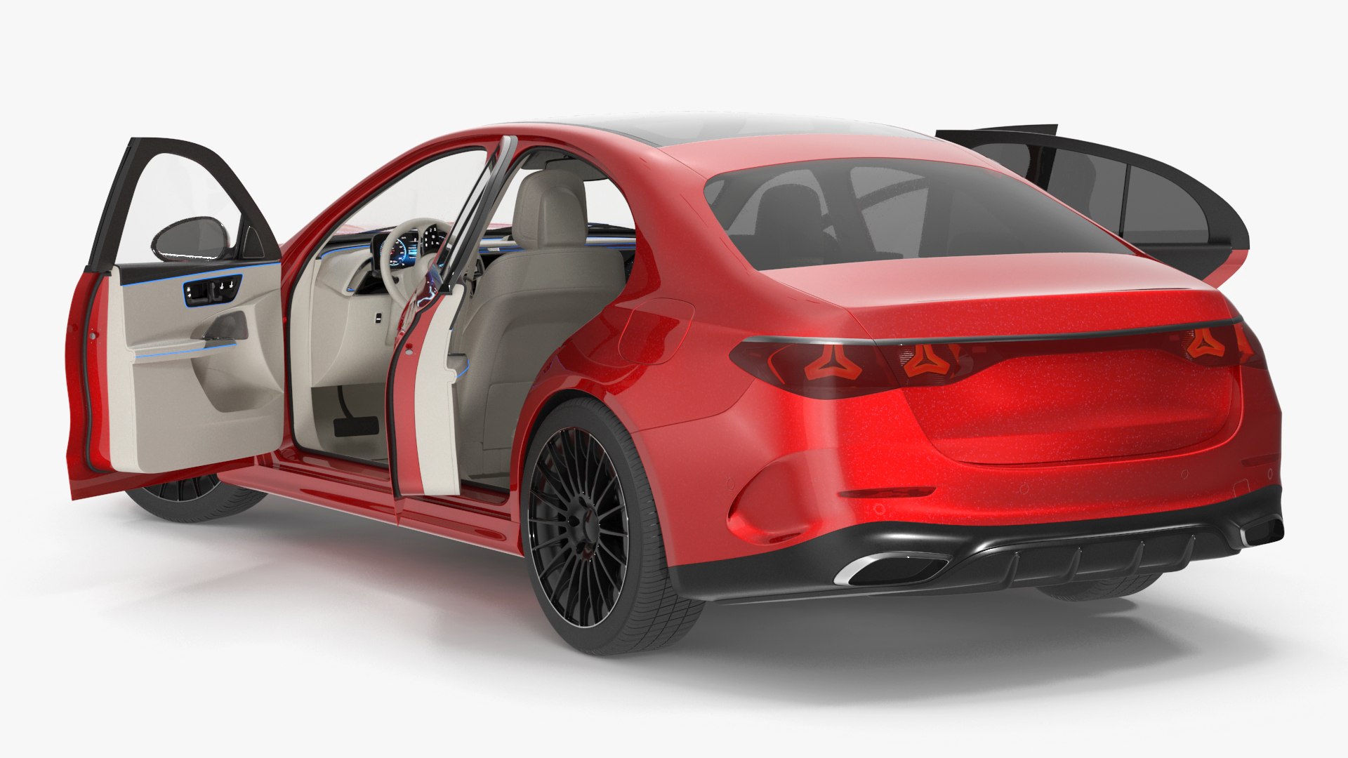 3D model Luxury Car Red Sedan Rigged for Maya - TurboSquid 2115343