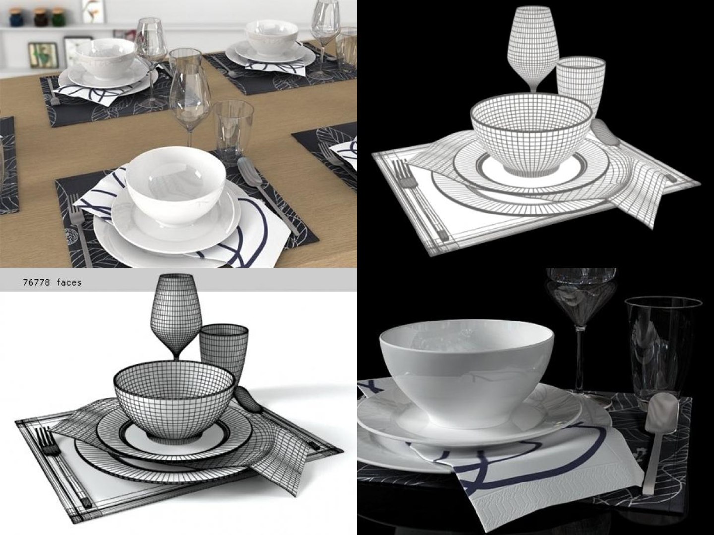 3D Table Set 01 Model - TurboSquid 1177004