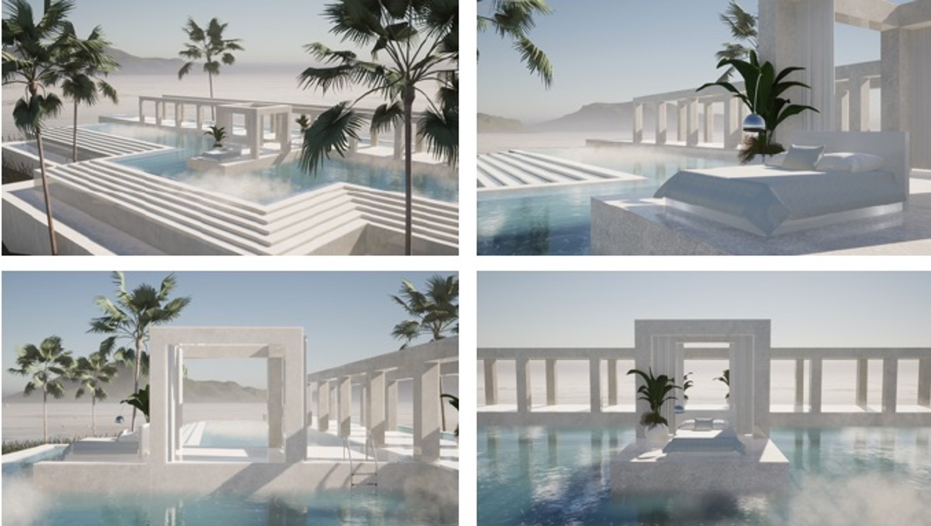 3D Swimming Pool W Arches - TurboSquid 1829766