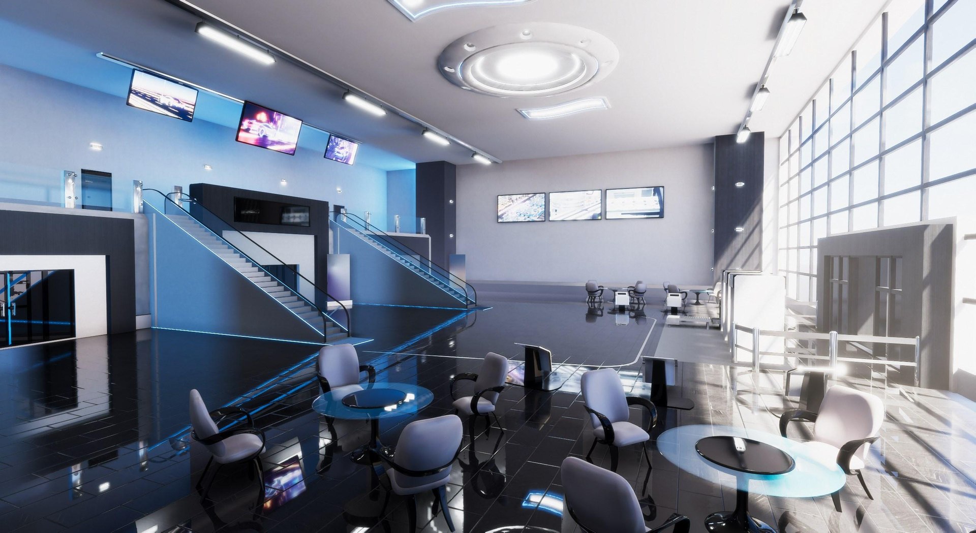 3D Model Business Center Lobby Interior Unity Asset - TurboSquid 2001137