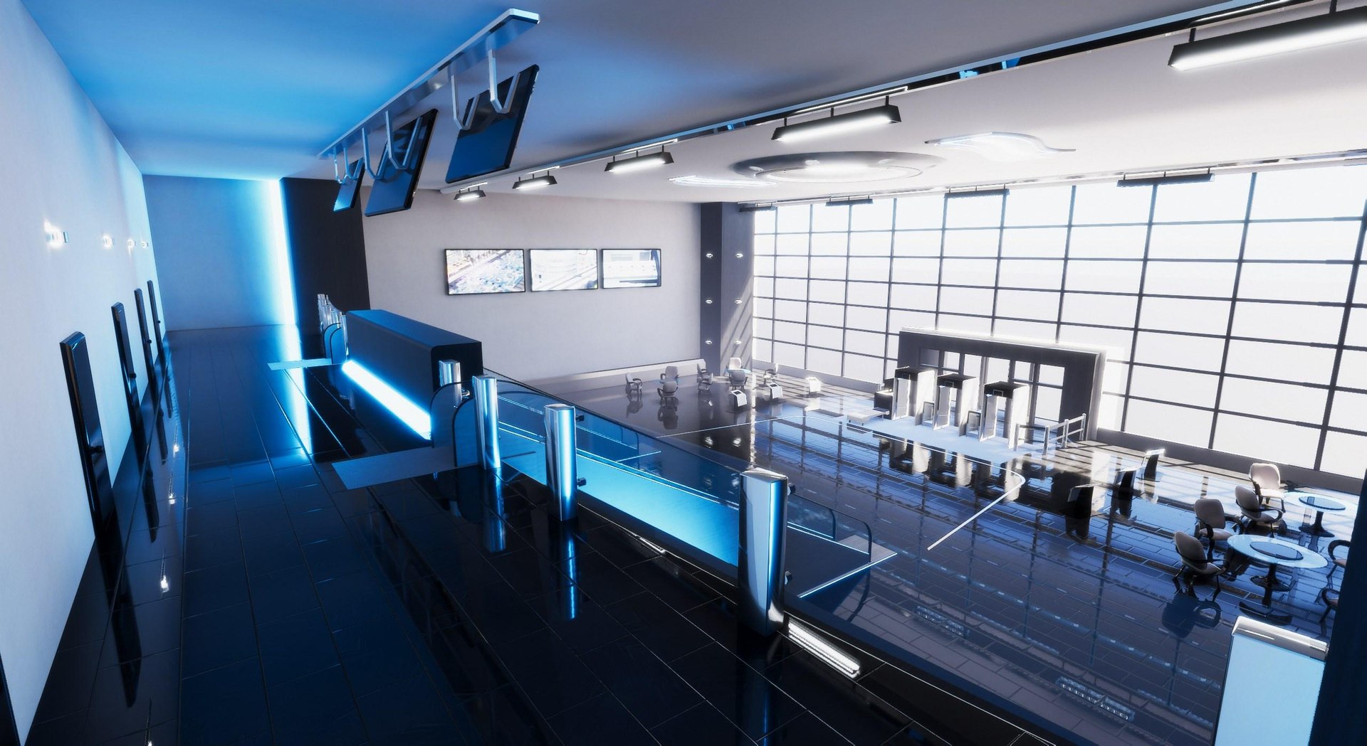 3D Model Business Center Lobby Interior Unity Asset - TurboSquid 2001137