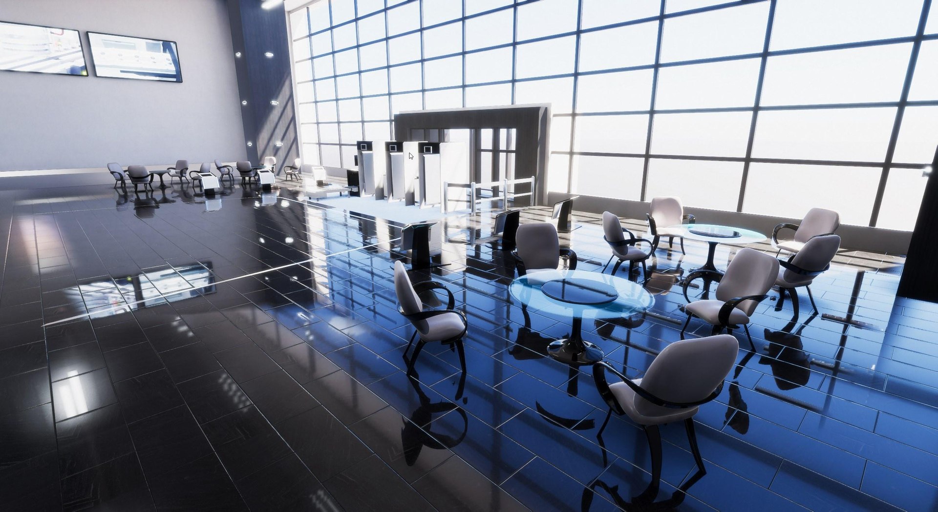 3D Model Business Center Lobby Interior Unity Asset - TurboSquid 2001137