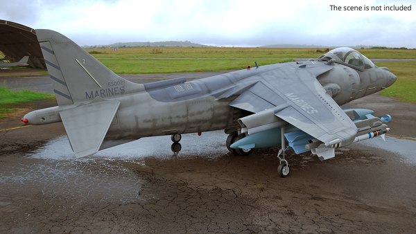 modelo 3d Avión de combate VTOL Harrier II de la Infantería de Marina ...