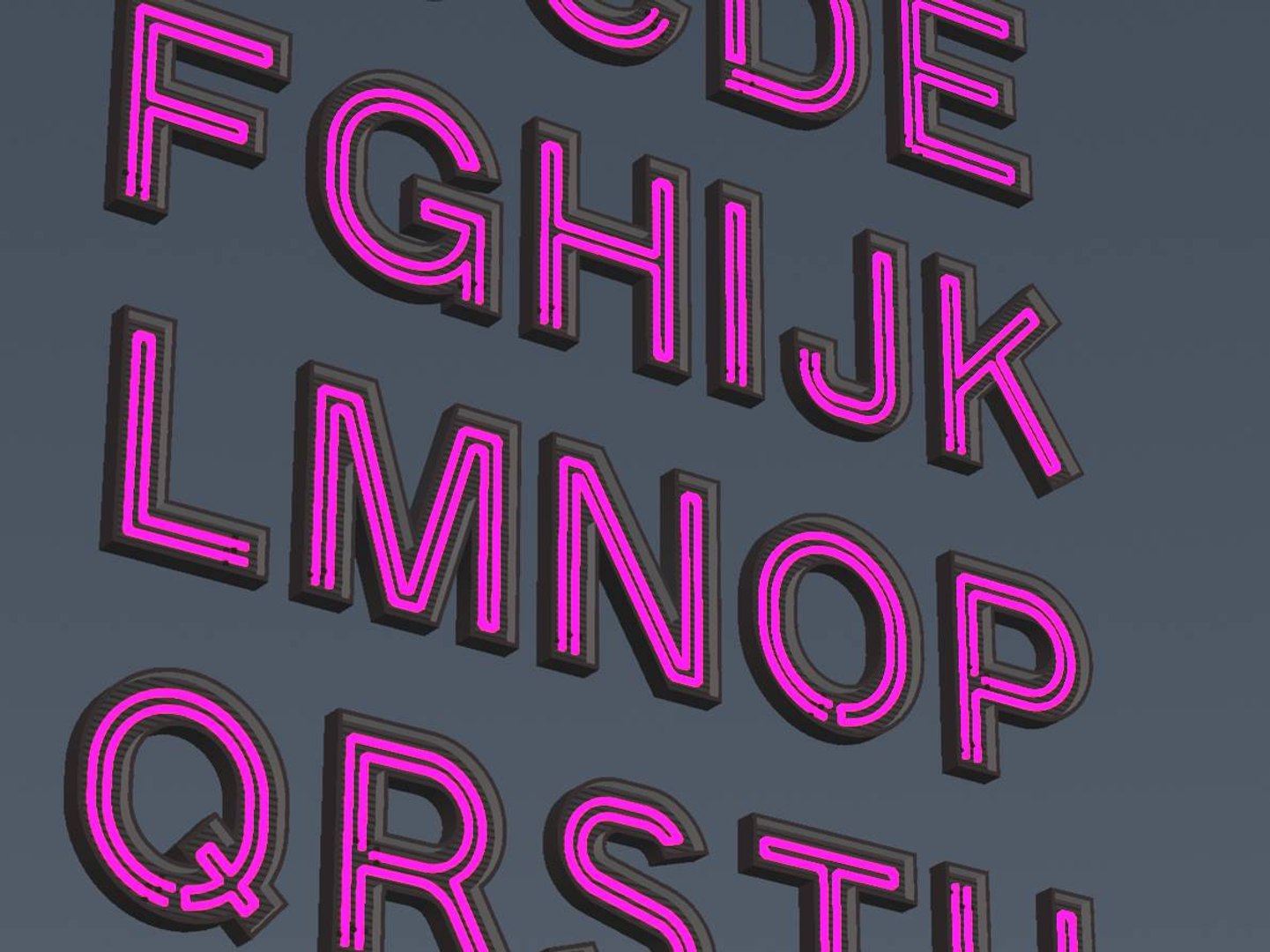 3D neon letters - TurboSquid 1295388