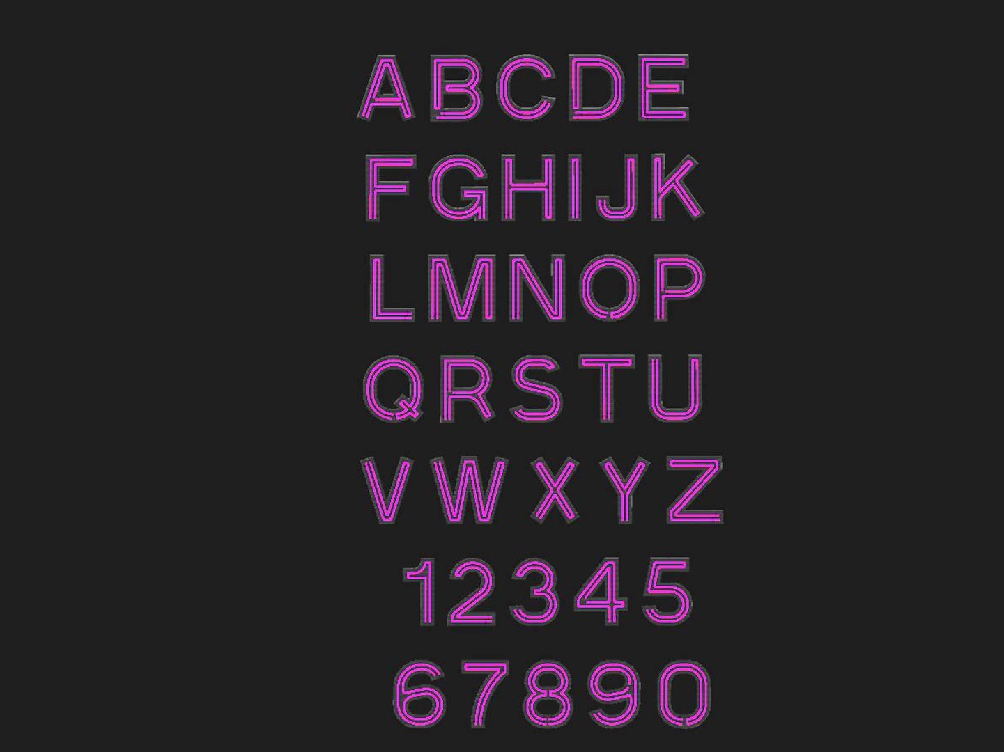 3D neon letters - TurboSquid 1295388