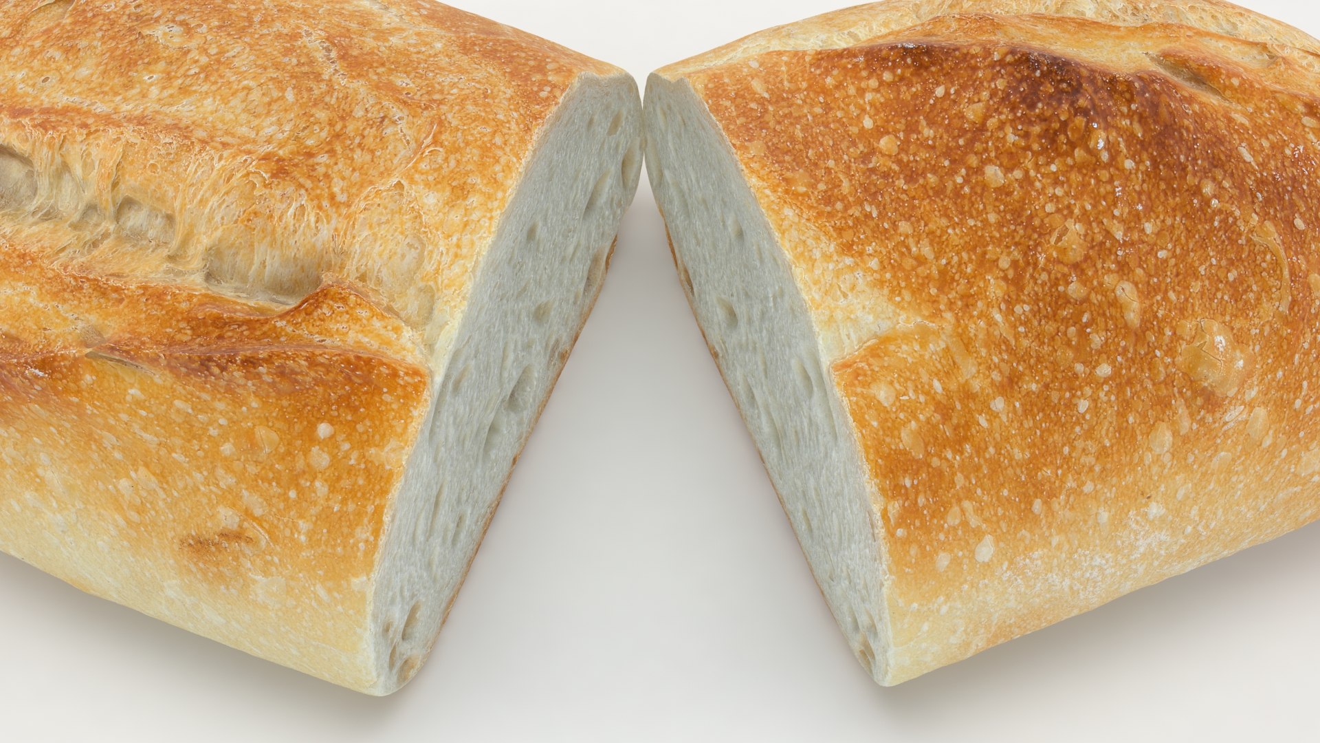Batard Bread Cut In Half 3D Model - TurboSquid 1834994