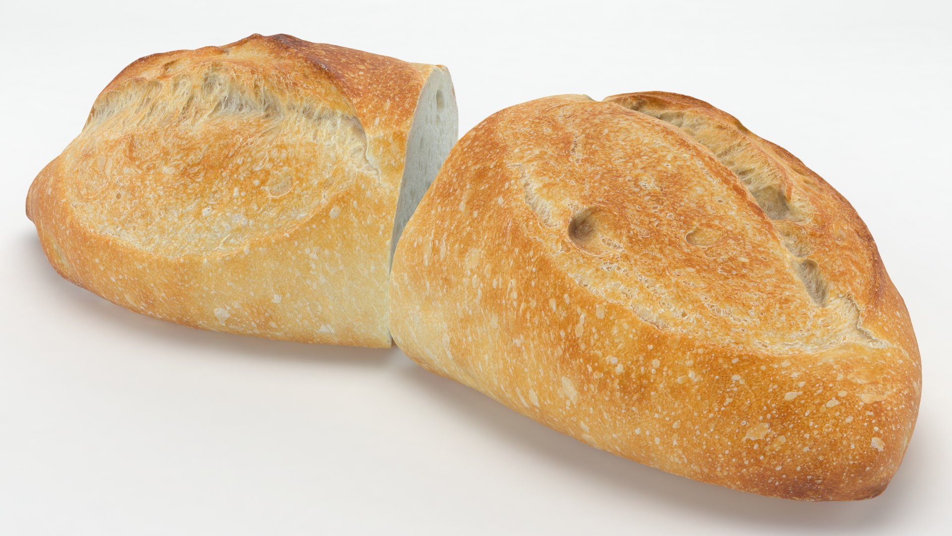 Batard Bread Cut In Half 3D Model - TurboSquid 1834994