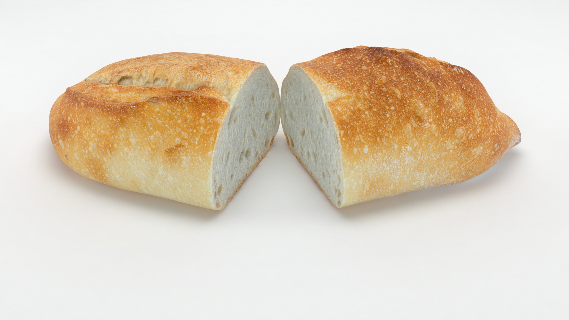Batard Bread Cut In Half 3D Model - TurboSquid 1834994