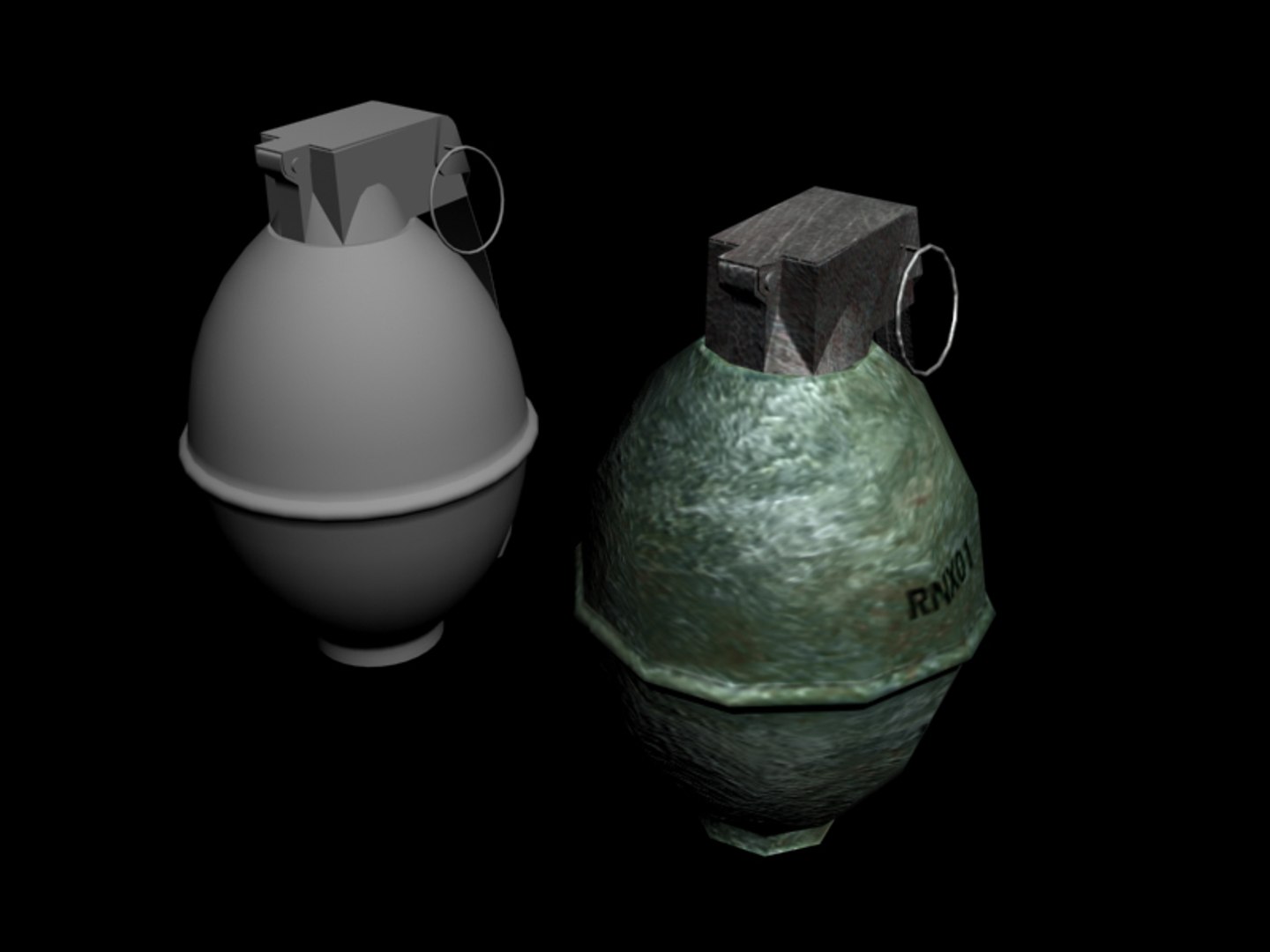 3d Model Grenade Diffuse Normal