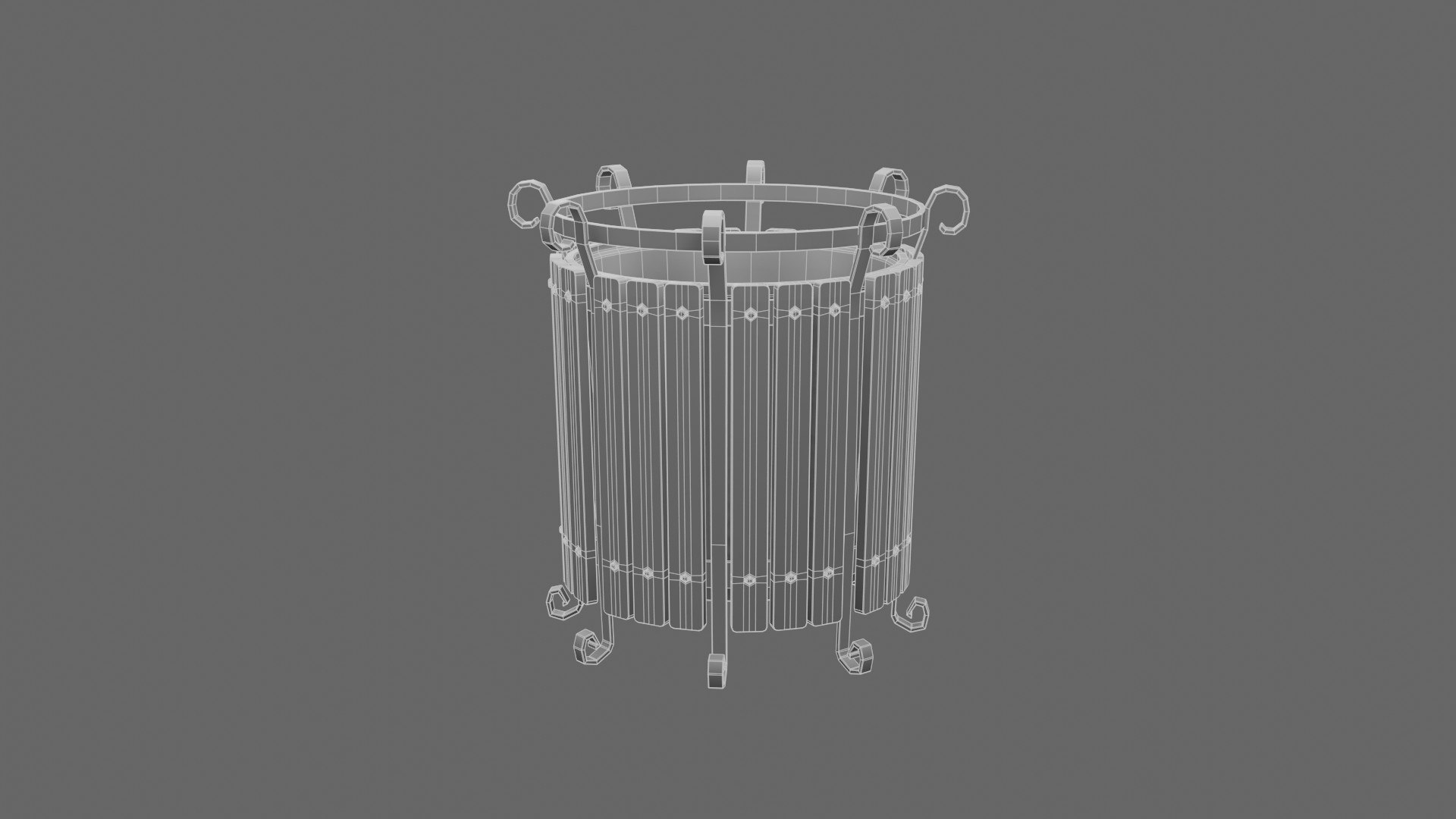 3D Park Garbage Bin Model - TurboSquid 1908206
