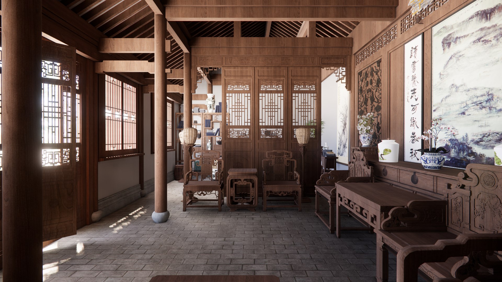 Ancient Chinese interior design-A1 3D model - TurboSquid 2138227