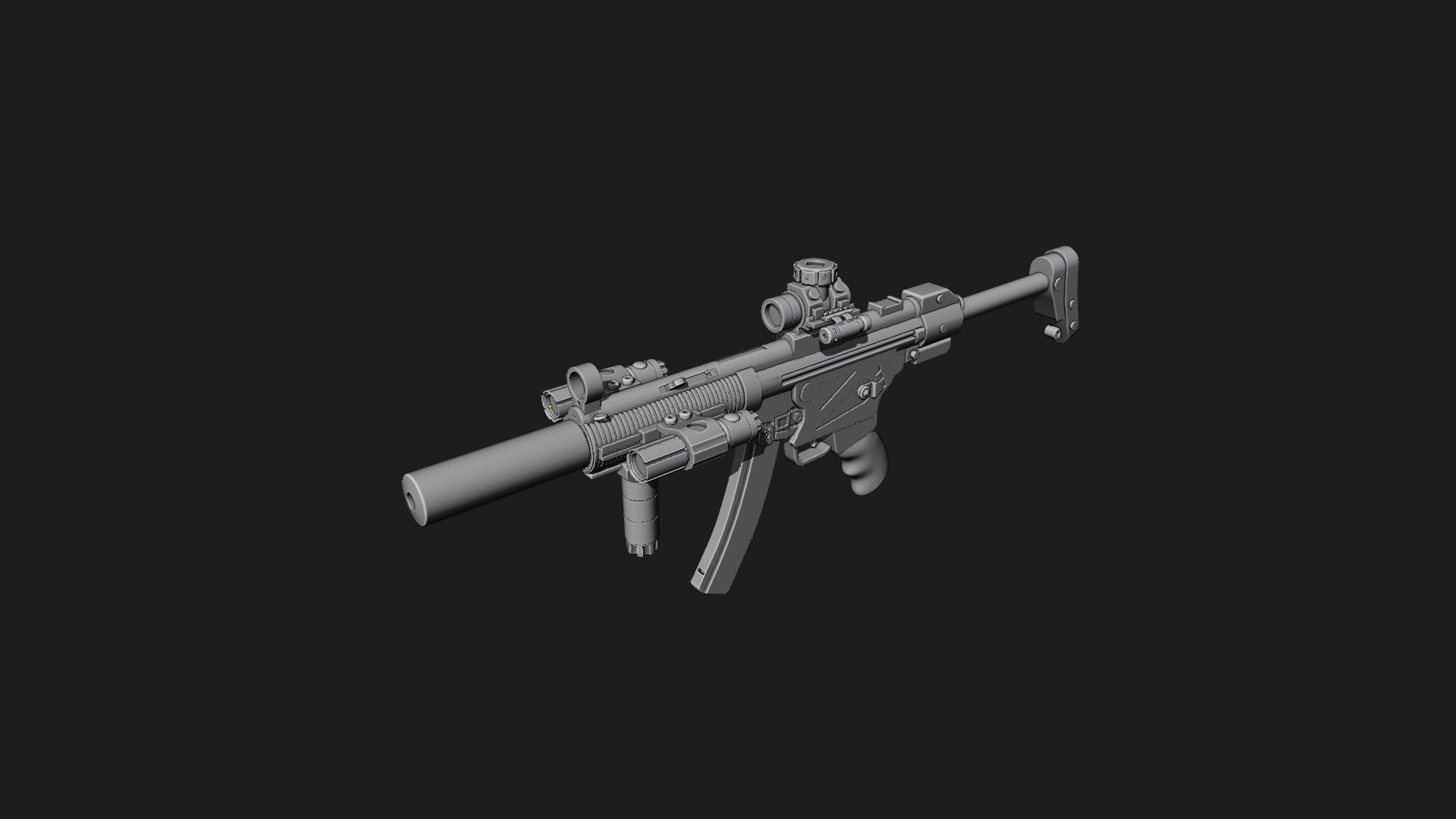 3D Model Smg Rifle - TurboSquid 1711803