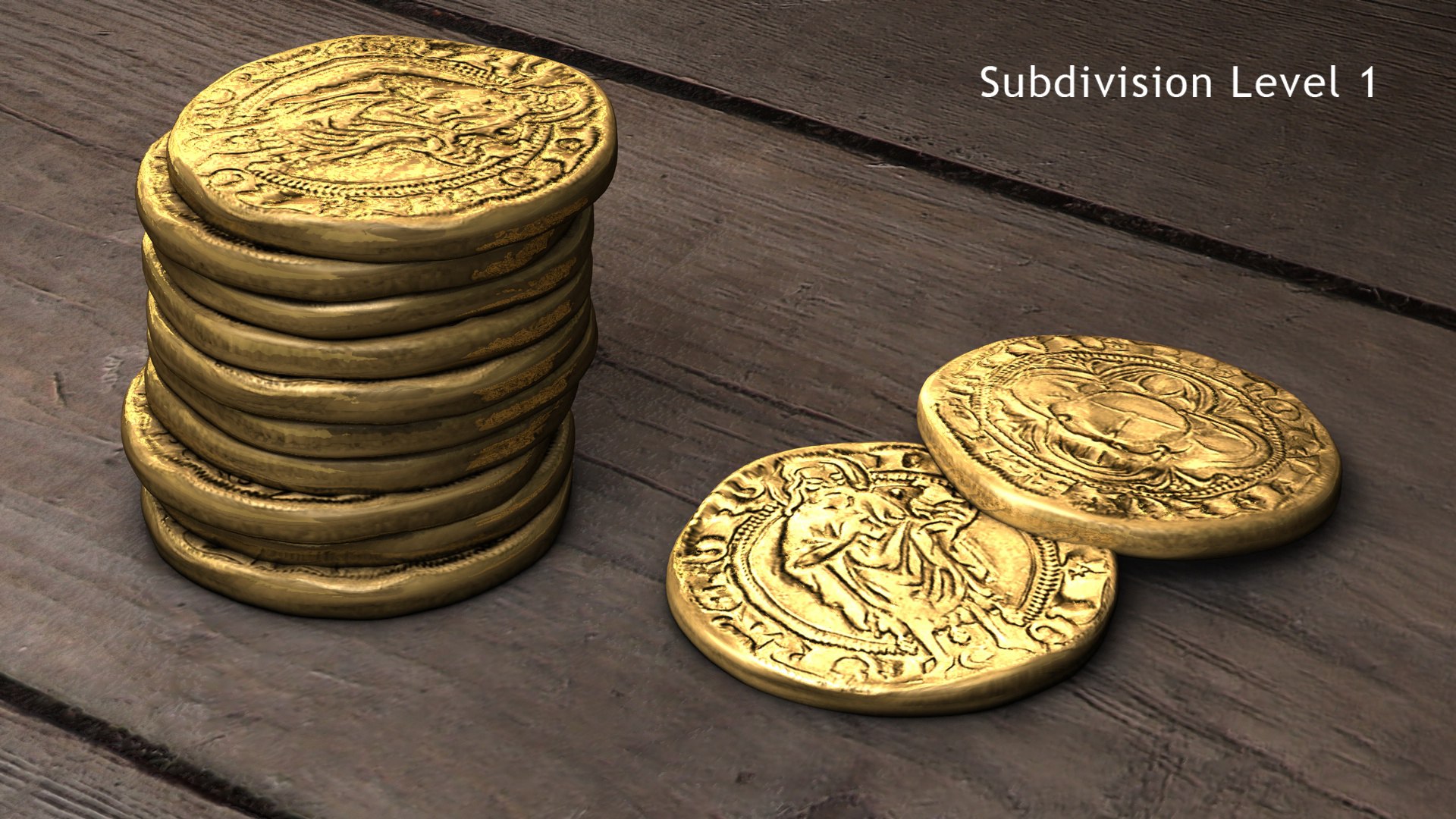 3d Gold Coin Model