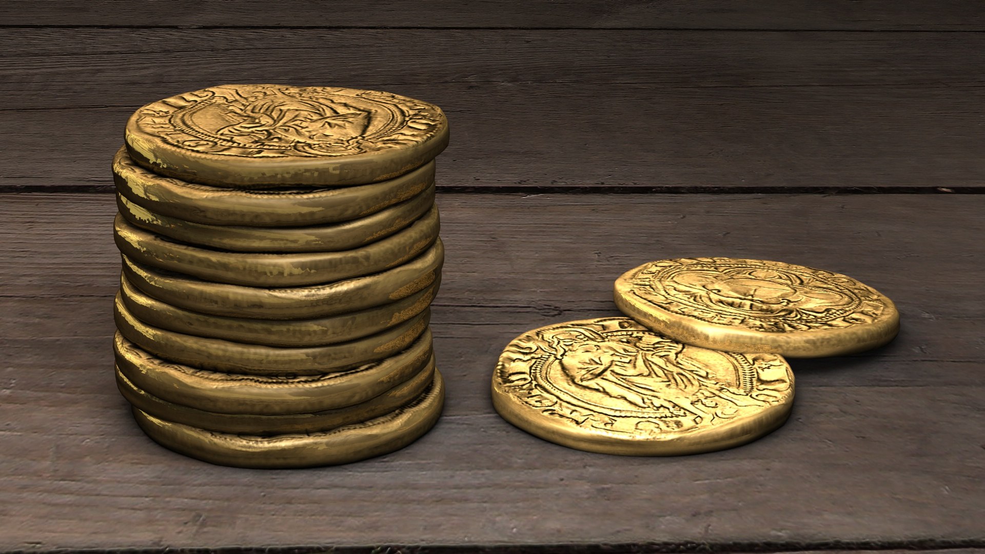 3d Gold Coin Model