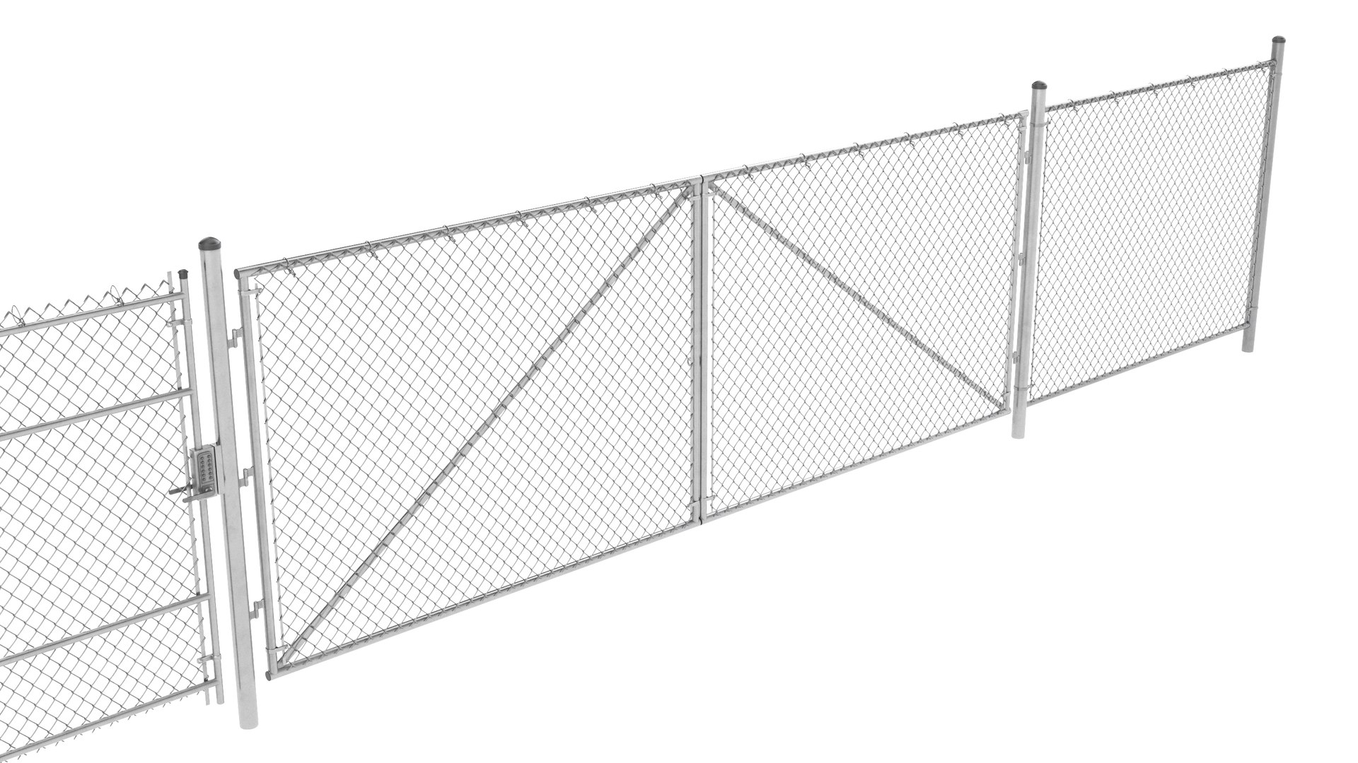 Chain Link Gate 3D Model - TurboSquid 2318212