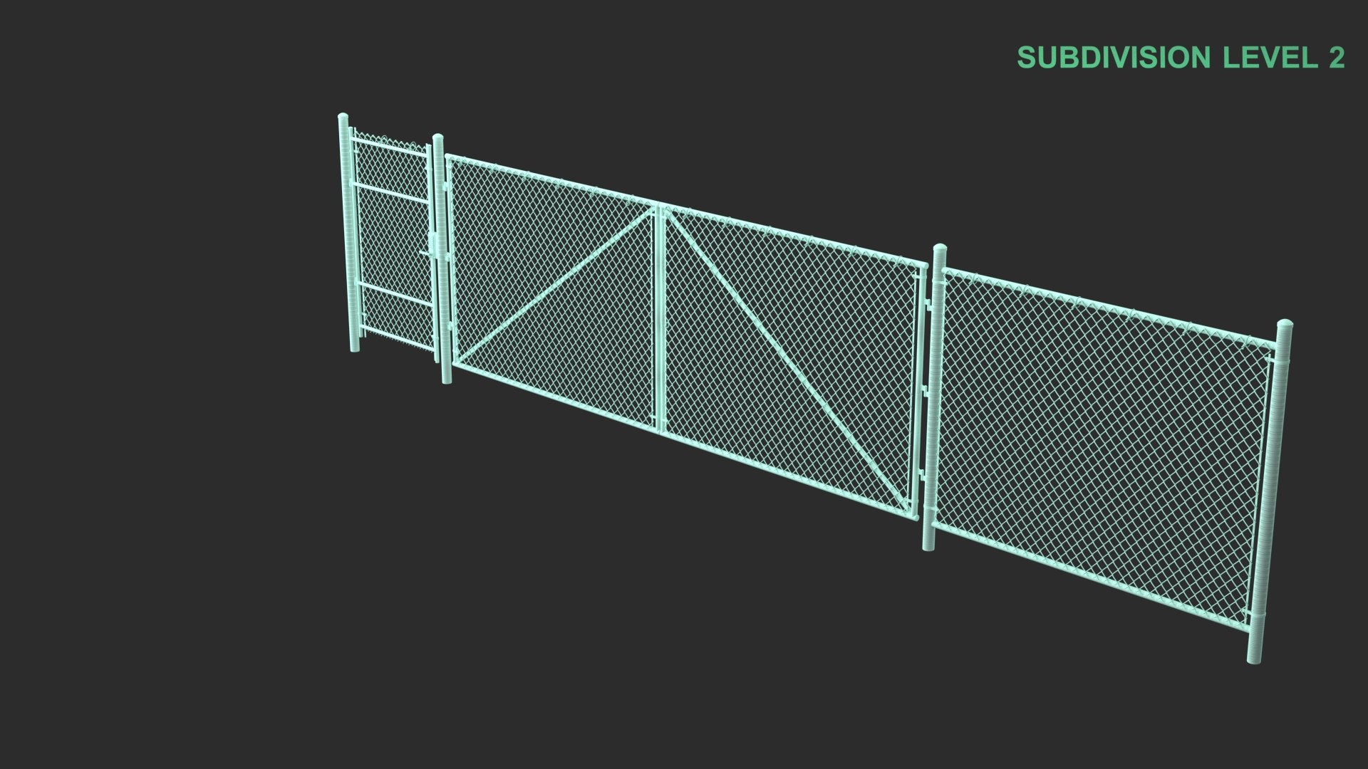 Chain Link Gate 3D Model - TurboSquid 2318212