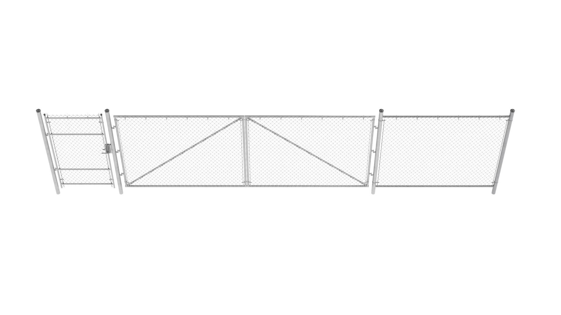 Chain Link Gate 3D Model - TurboSquid 2318212