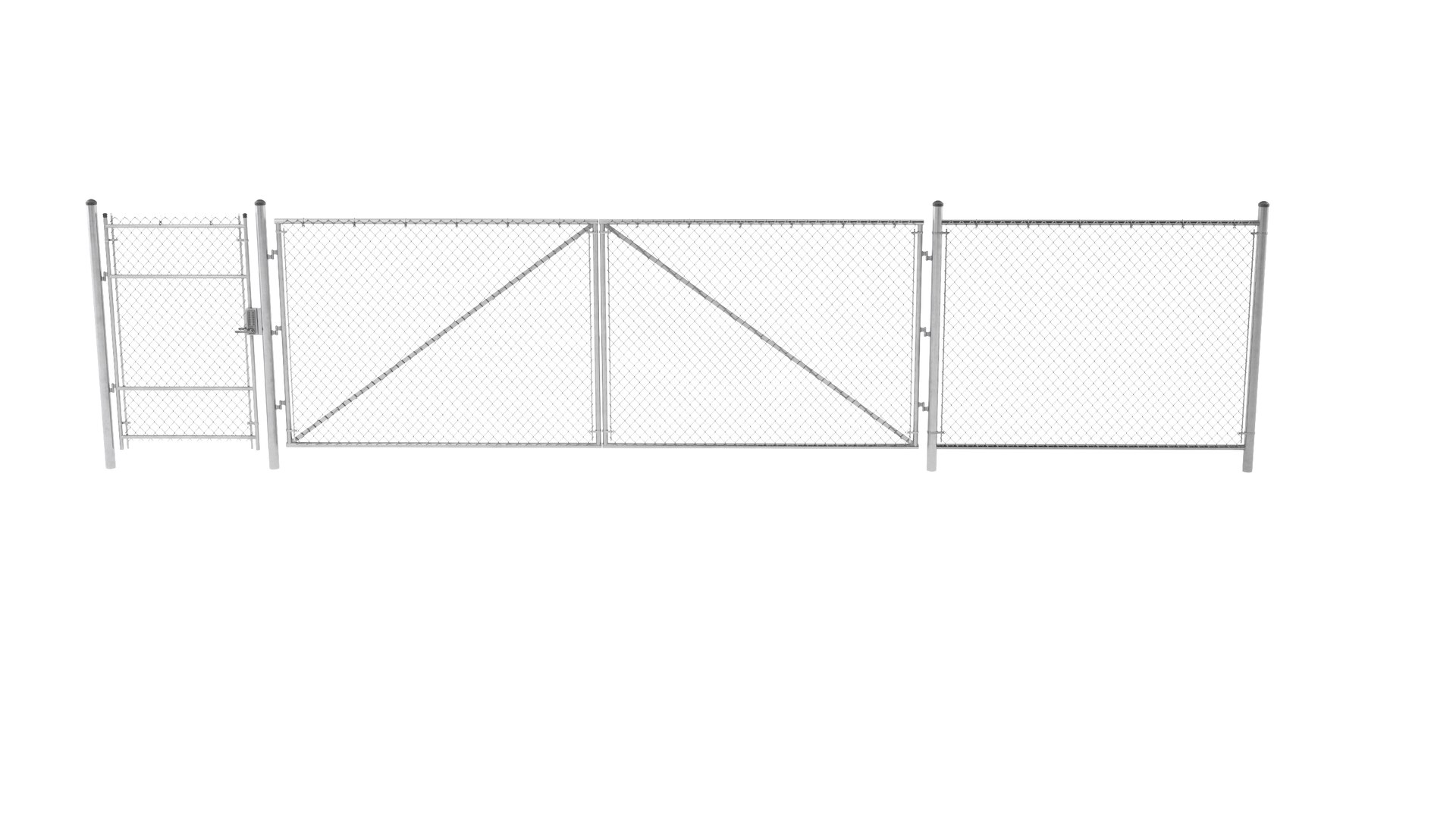 Chain Link Gate 3D Model - TurboSquid 2318212