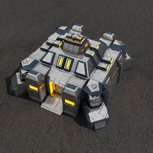 factory sci-fi building 3d model