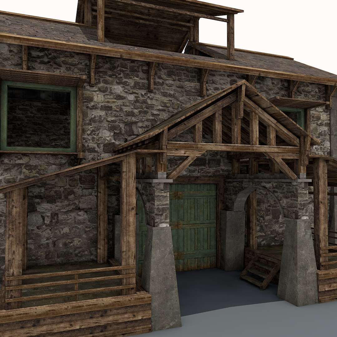 Stone Farm Building 3d Model