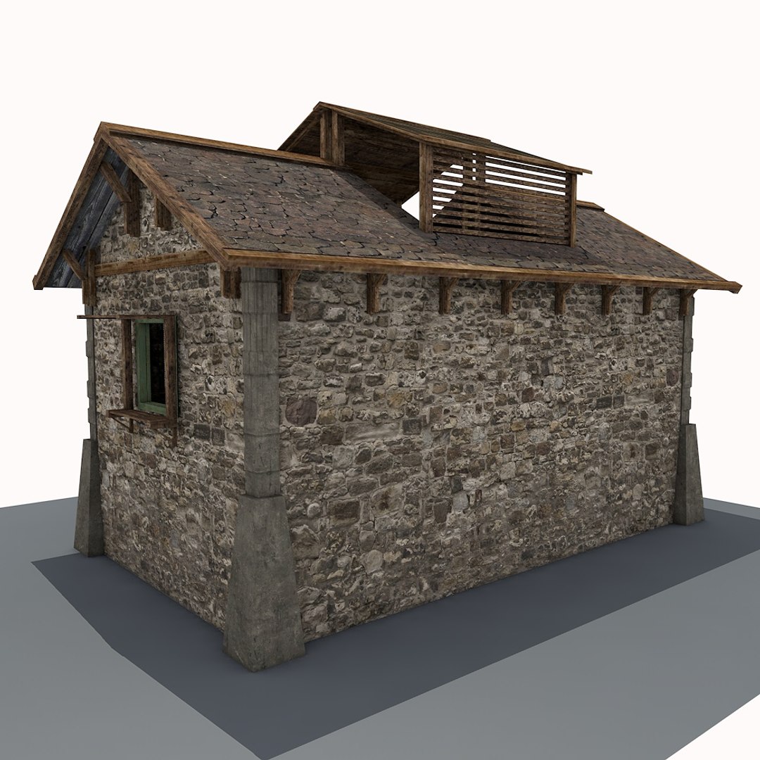 Stone Farm Building 3d Model