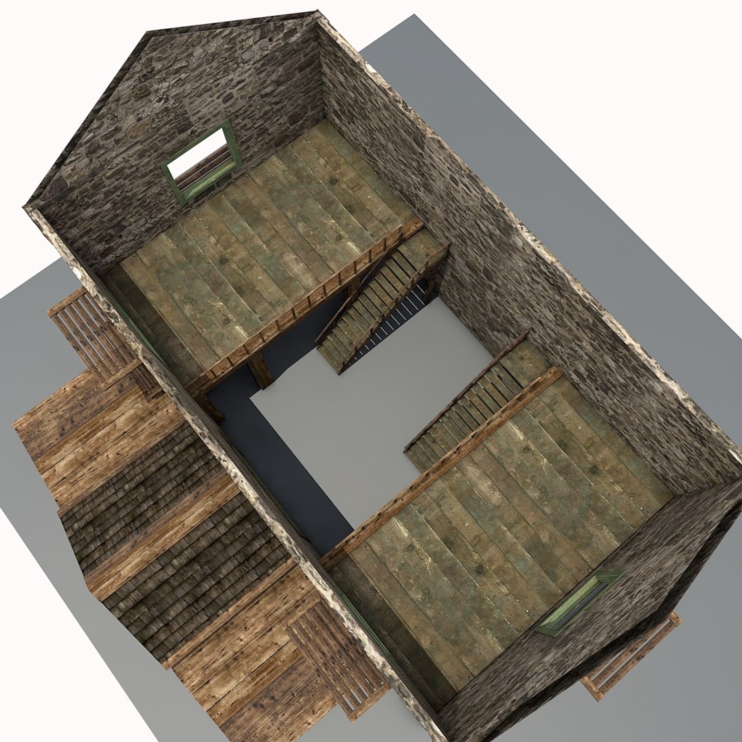 Stone Farm Building 3d Model