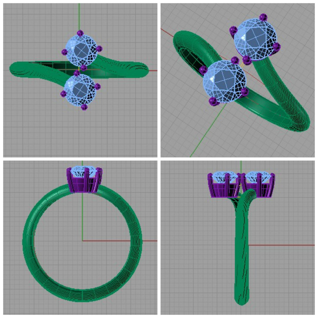 Rhino Diamond Engagement Ring