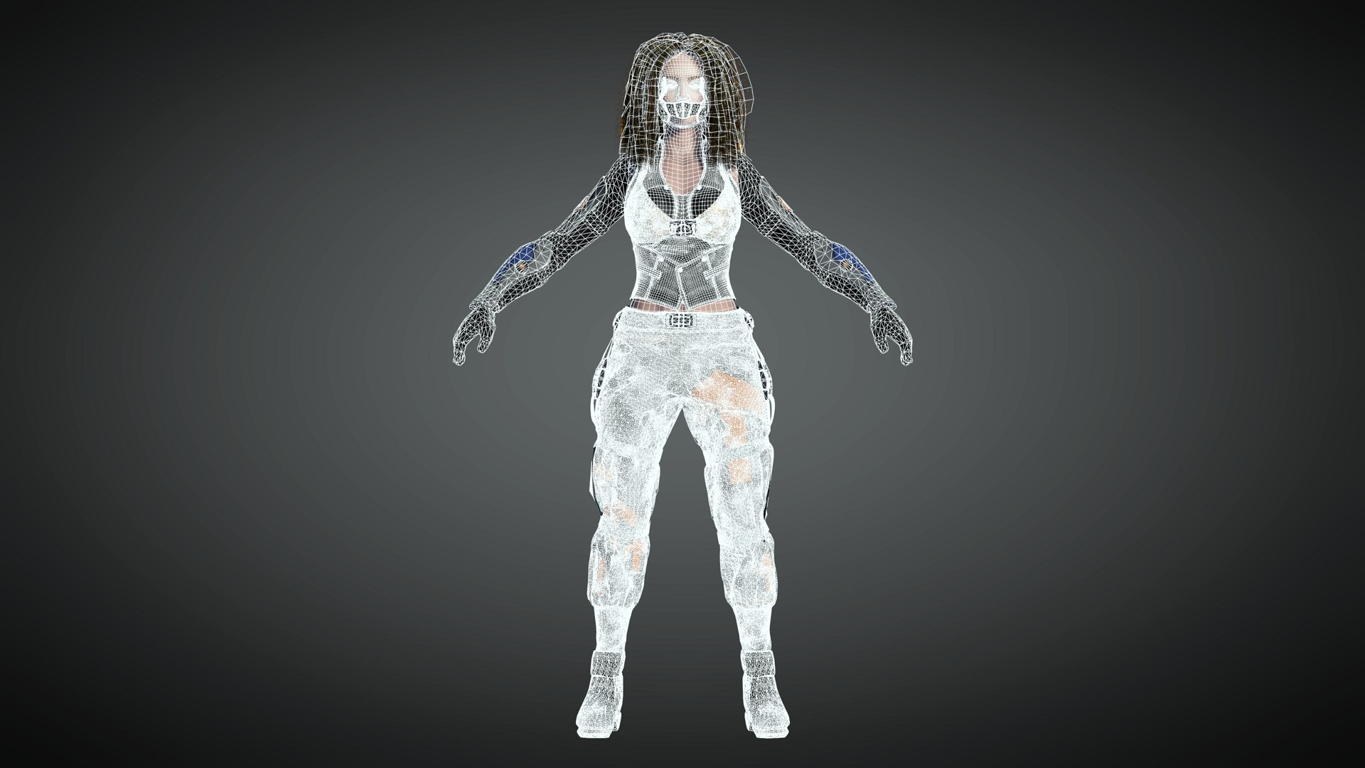 3D Model Cyber Punk Female Character 06 - TurboSquid 1888107