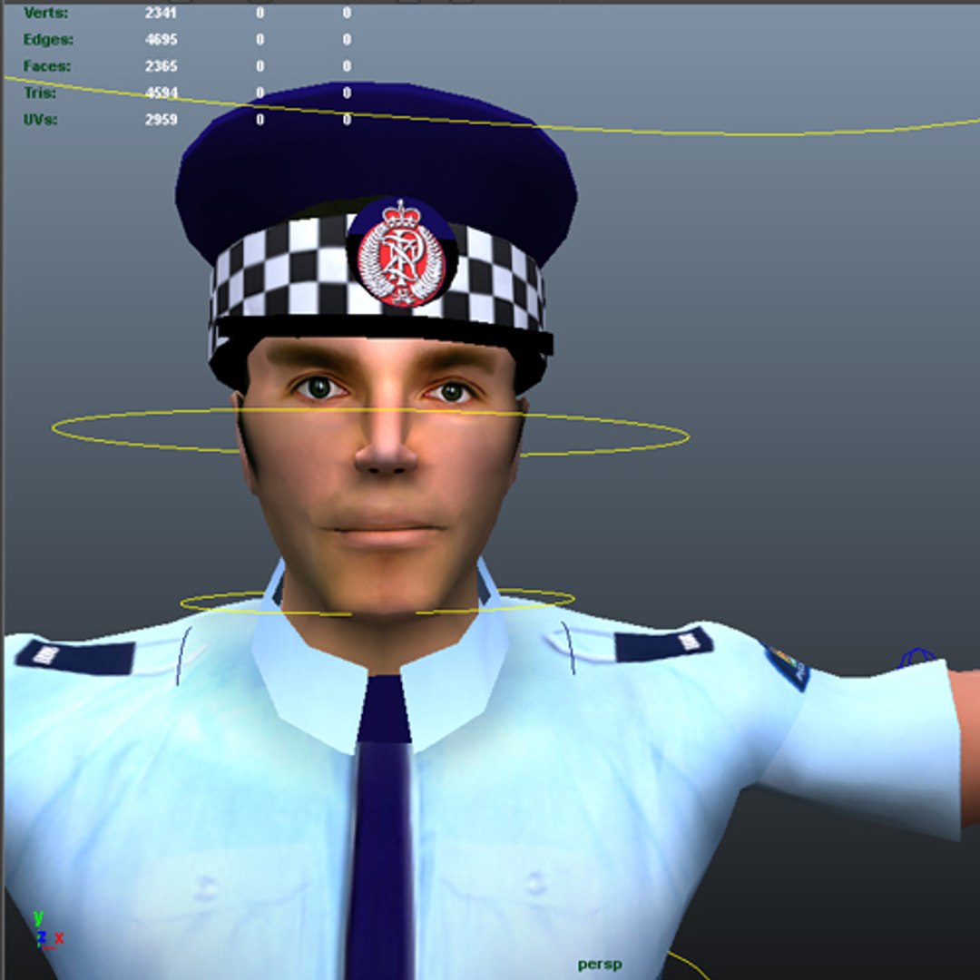 New Zealand Police Man 3d Model