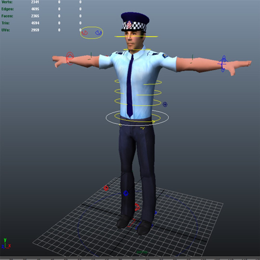 New Zealand Police Man 3d Model