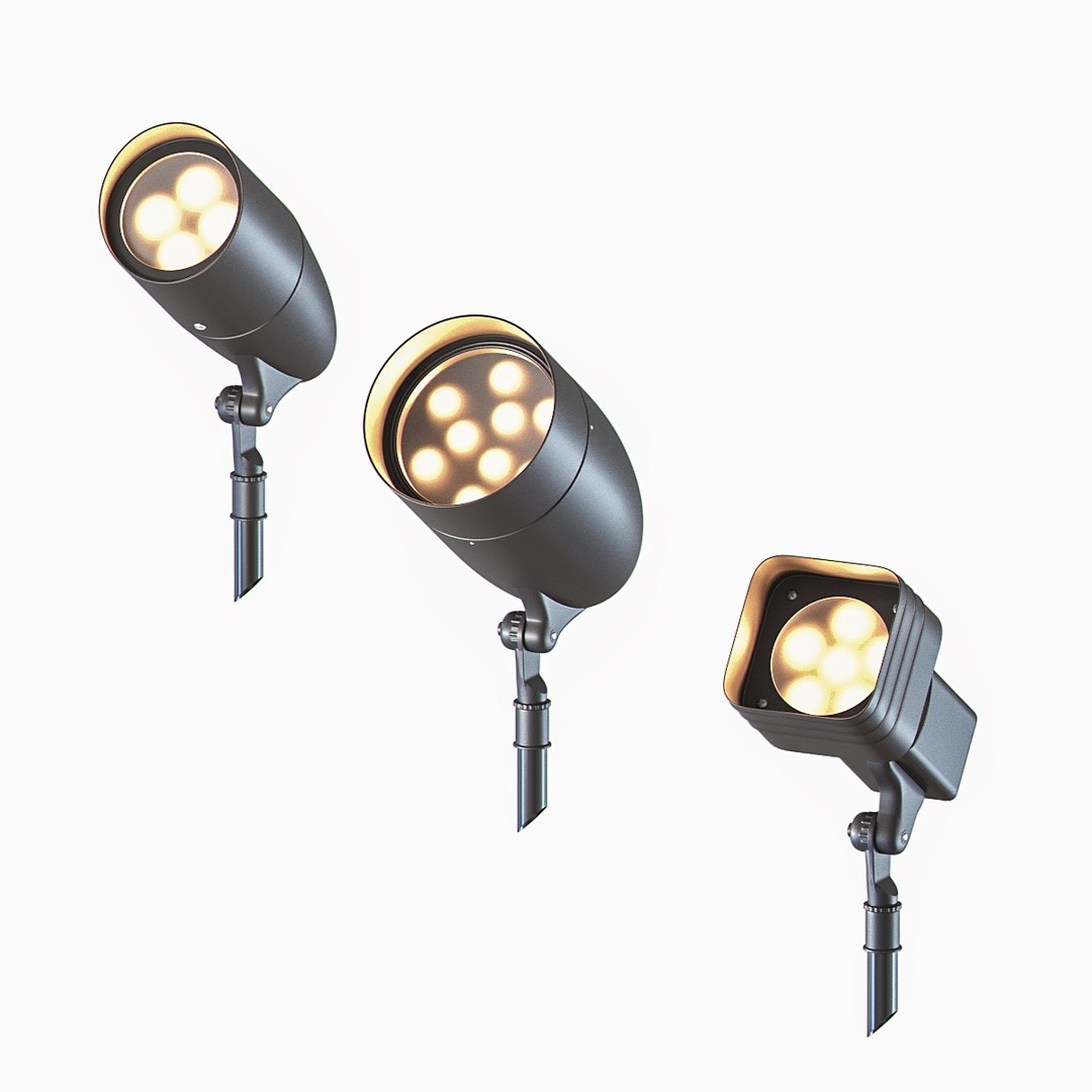 3D Led Outdoor Floodlights Set - TurboSquid 1223002