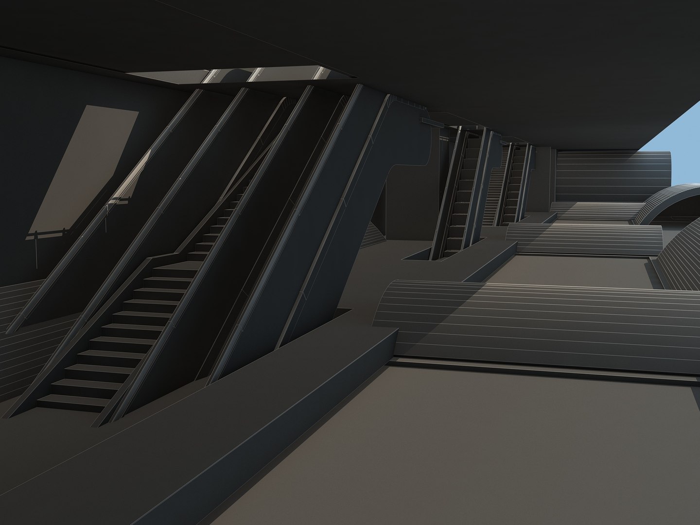 Section of Subway Station 1 3D - TurboSquid 2032140