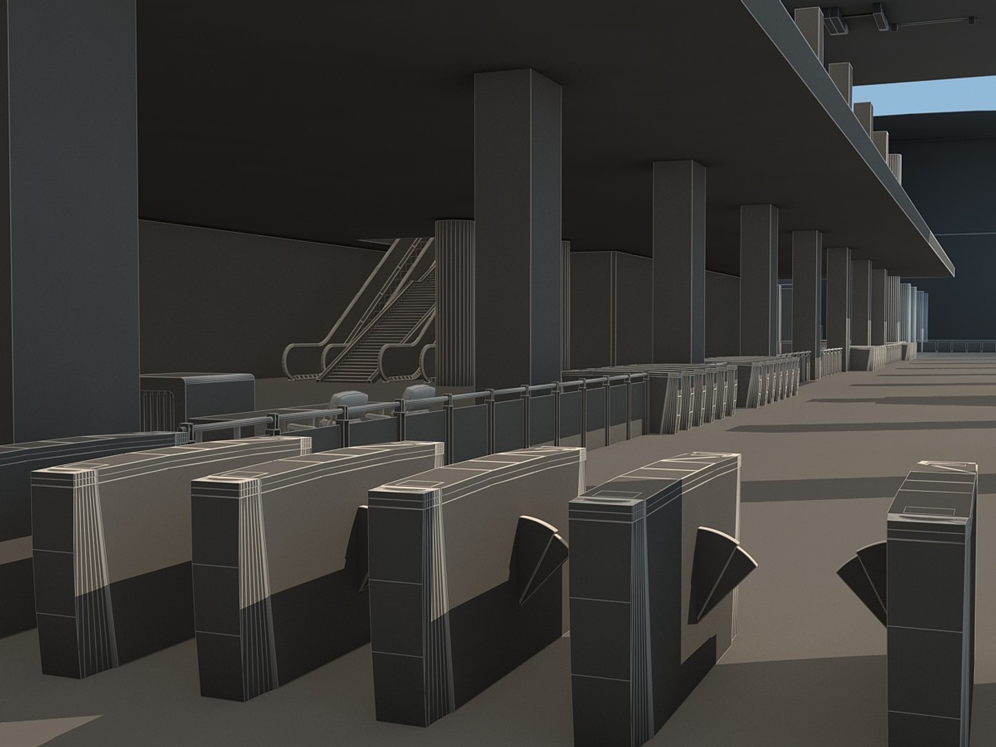 Section of Subway Station 1 3D - TurboSquid 2032140