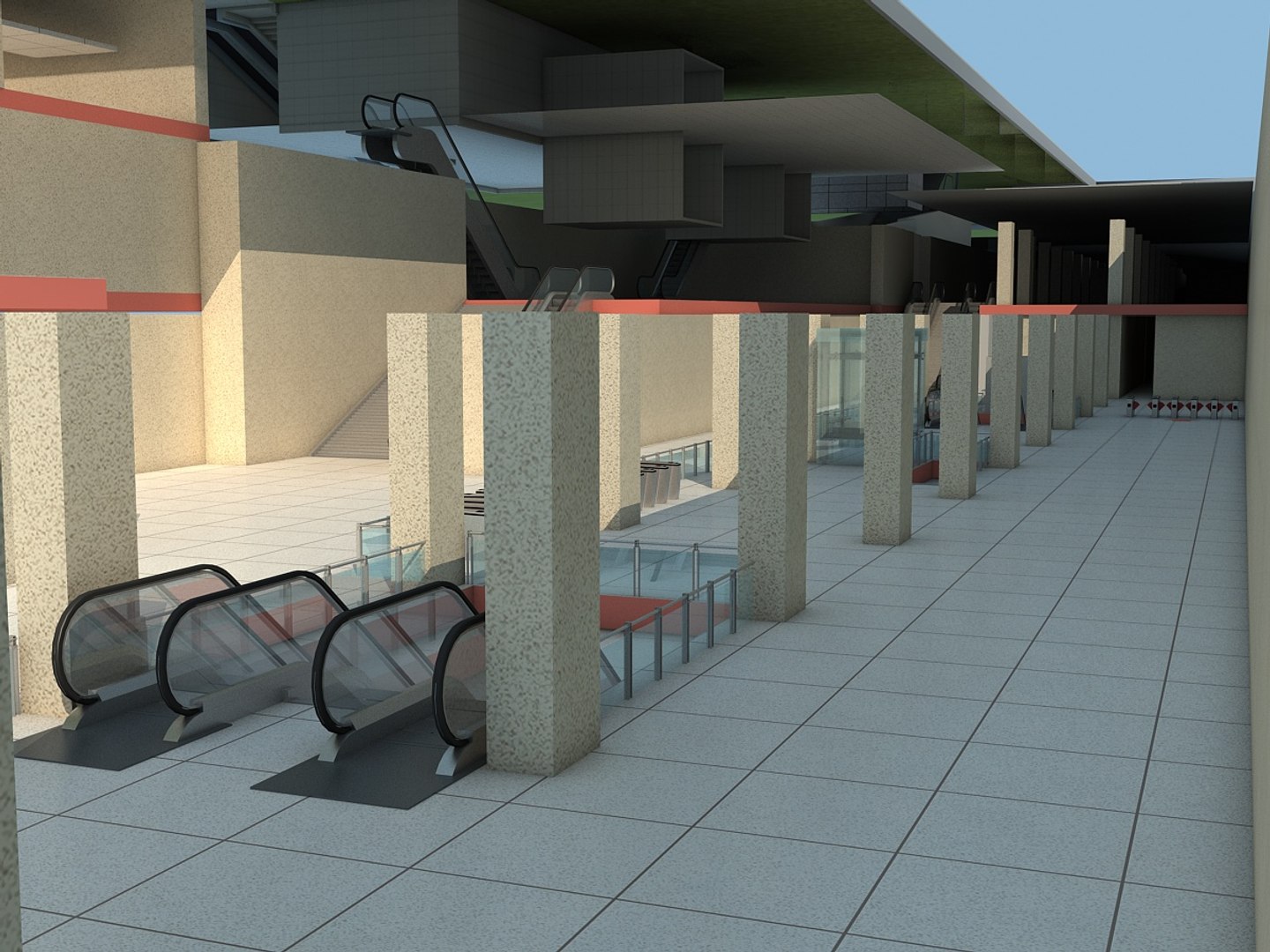 Section of Subway Station 1 3D - TurboSquid 2032140