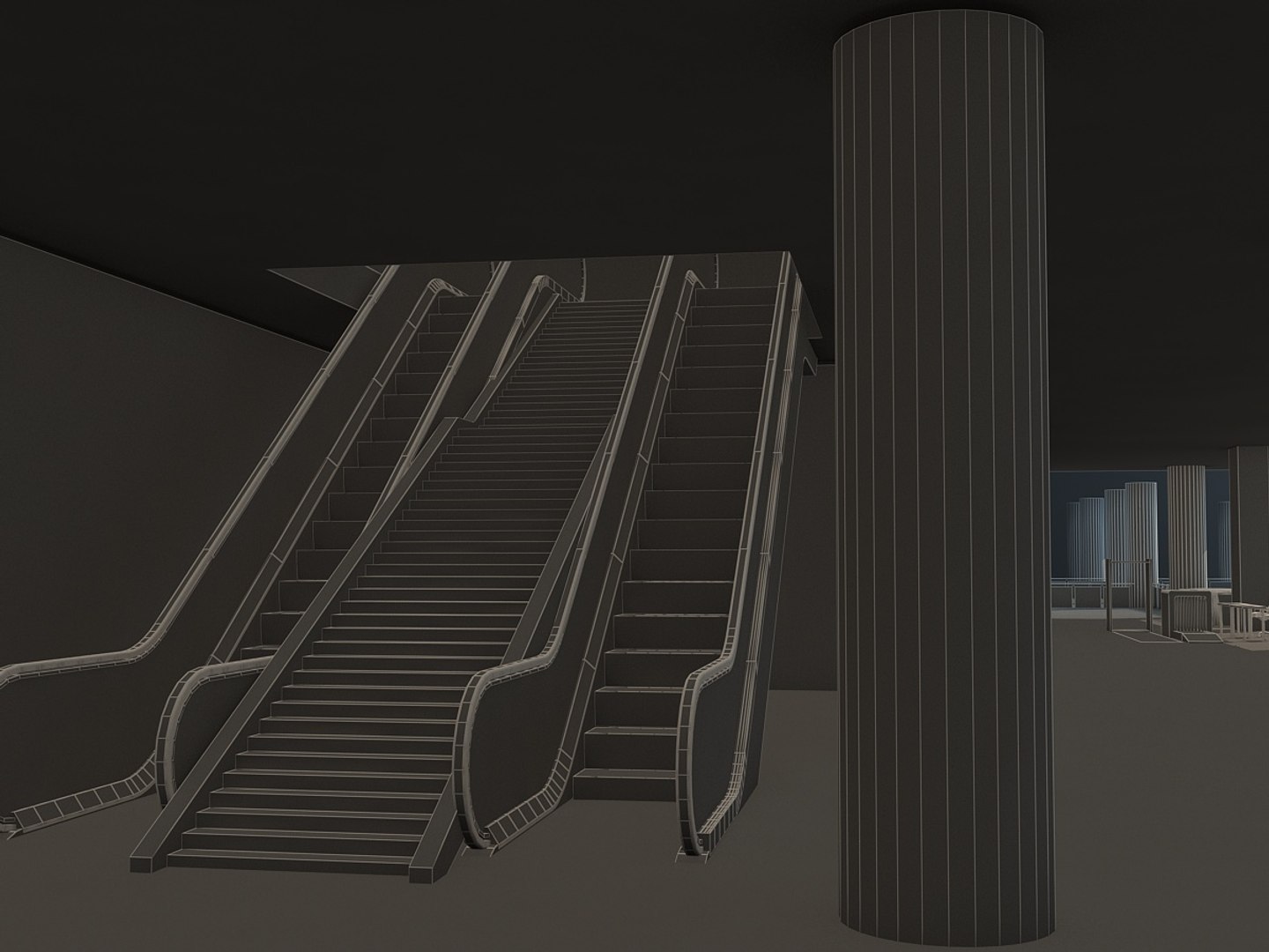 Section of Subway Station 1 3D - TurboSquid 2032140