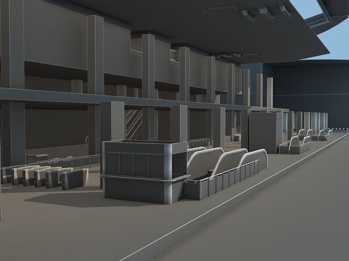 Section of Subway Station 1 3D - TurboSquid 2032140