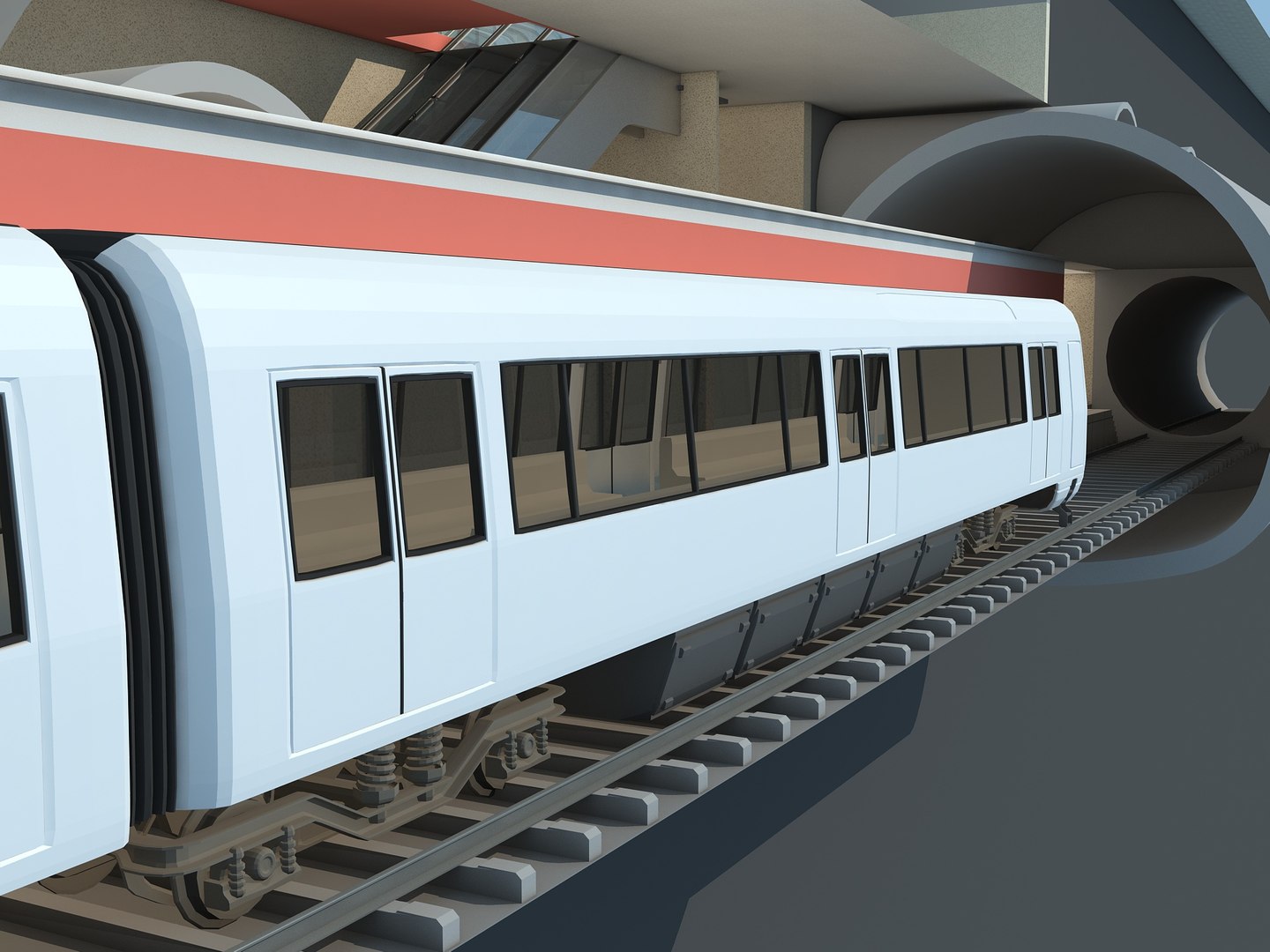Section of Subway Station 1 3D - TurboSquid 2032140